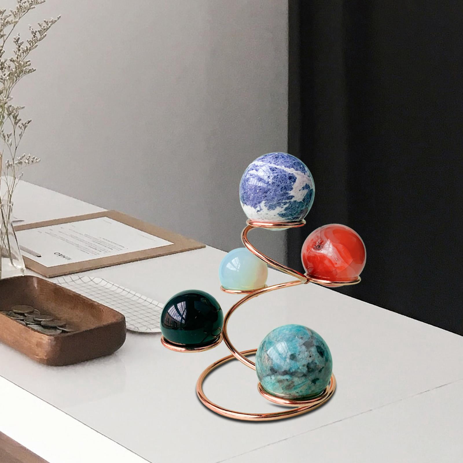 PETSOLA Crystal Ball Seat Spheres Metal Holder Creative Ball Display ...