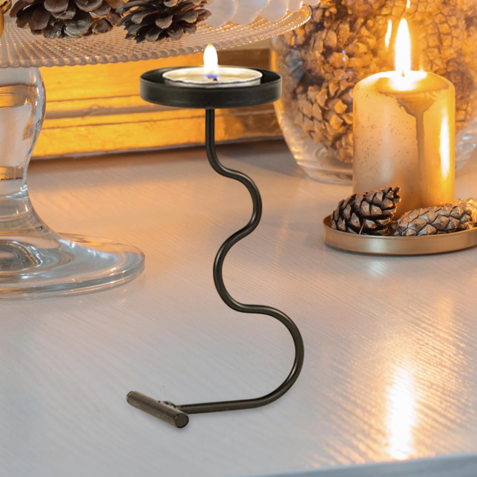 PETSOLA Curved Candle Holder Desktop Ornament Artwork Retro Metal ...