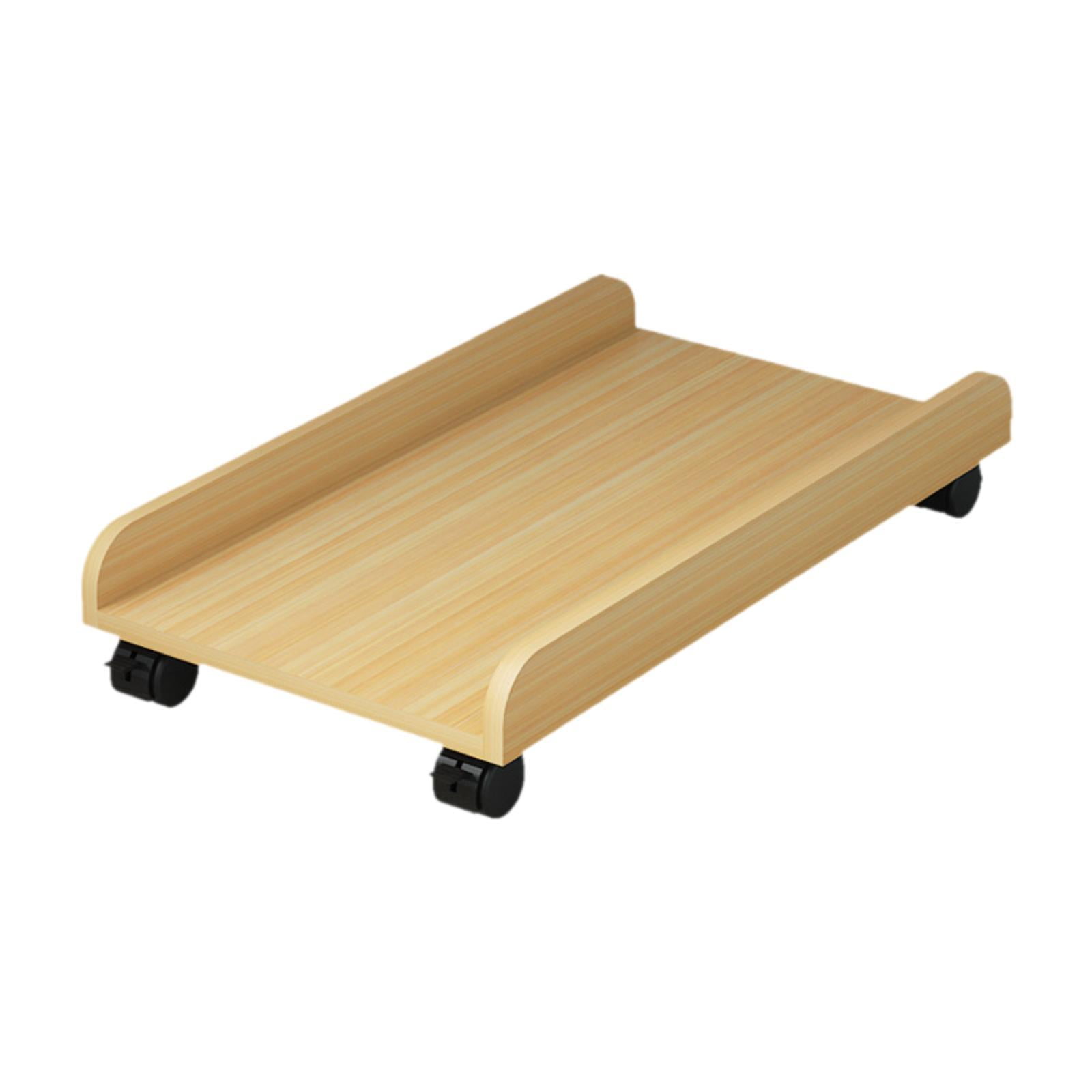 PETSOLA Desktop CPU Wooden Rolling Stand Computer Case Stand Adjustable ...