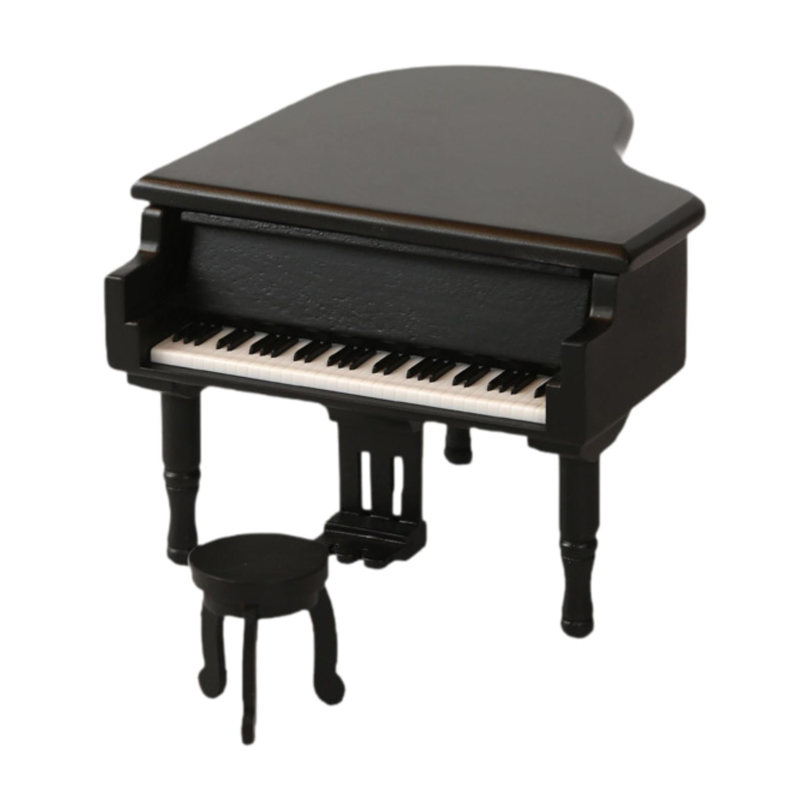 PETSOLA Dolls House Piano Music Box 1:12 Scale DIY Scene with Stool ...
