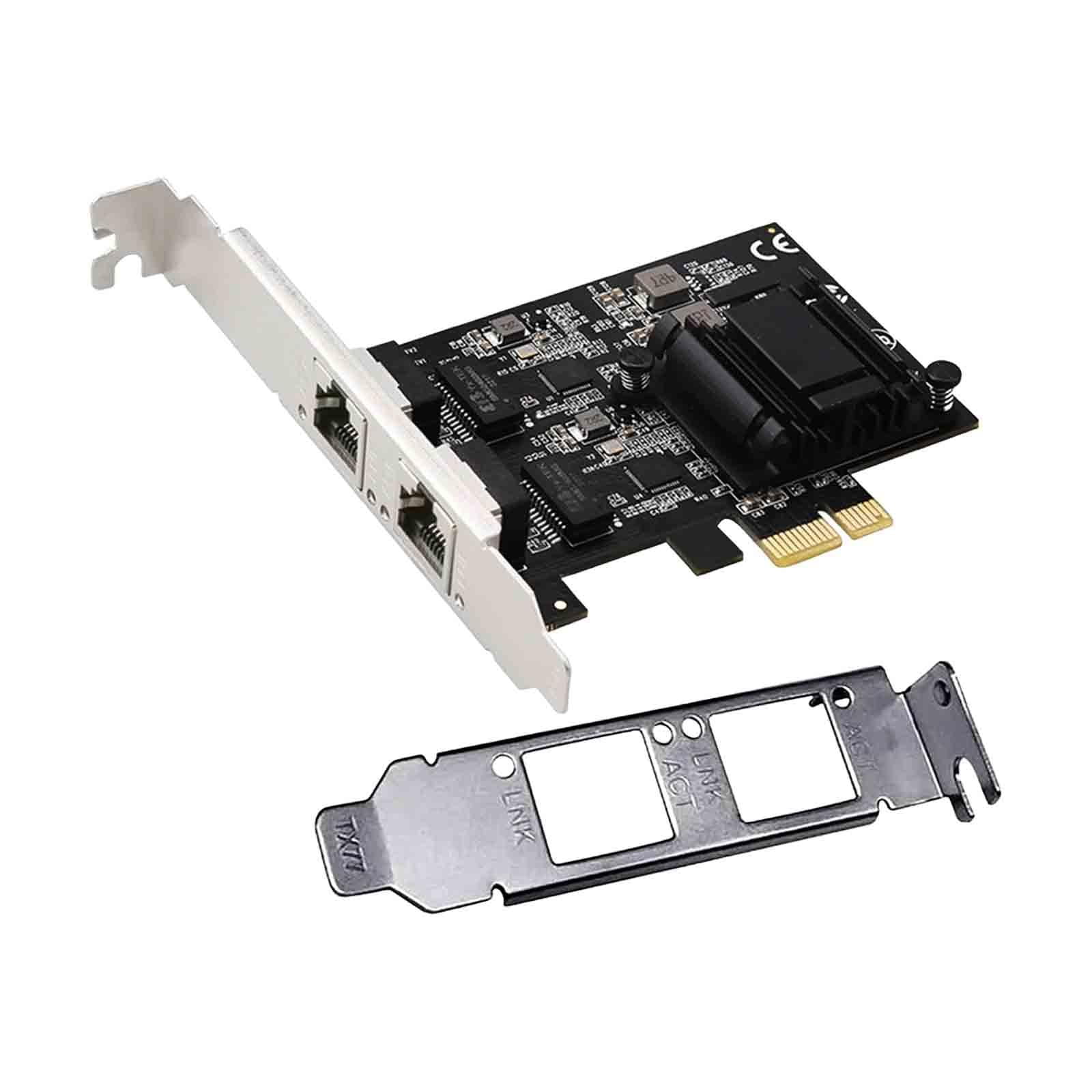 PETSOLA Dual-port PCIe Gigabit Network Card 1000M Accessories Two Ports ...