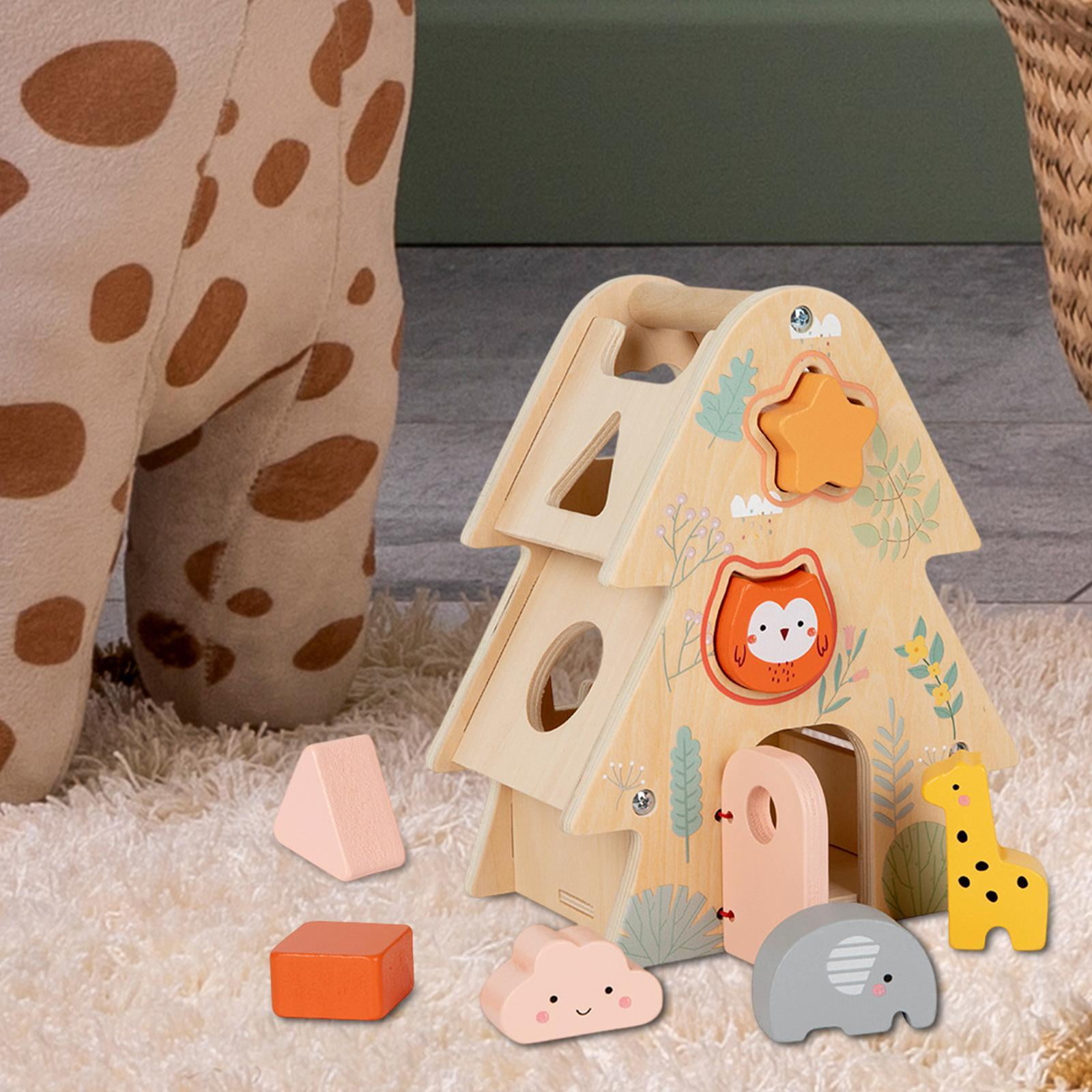 PETSOLA Educational Toy Shape Sorter Toy Classic Geometric Shape Shape Sorting Game Shape ...