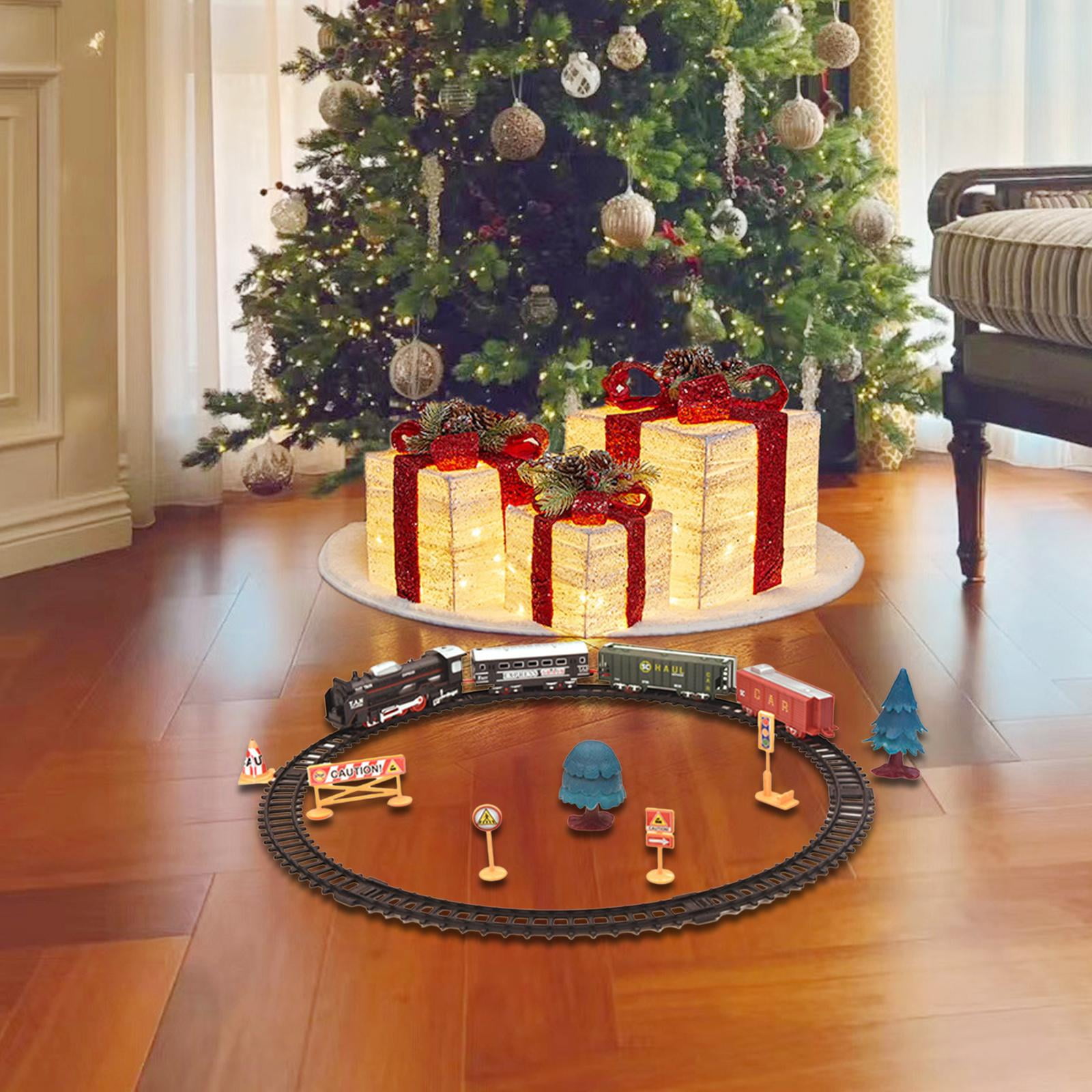 PETSOLA Electric Train Set Christmas Toy Train Rail Car Train Electric ...