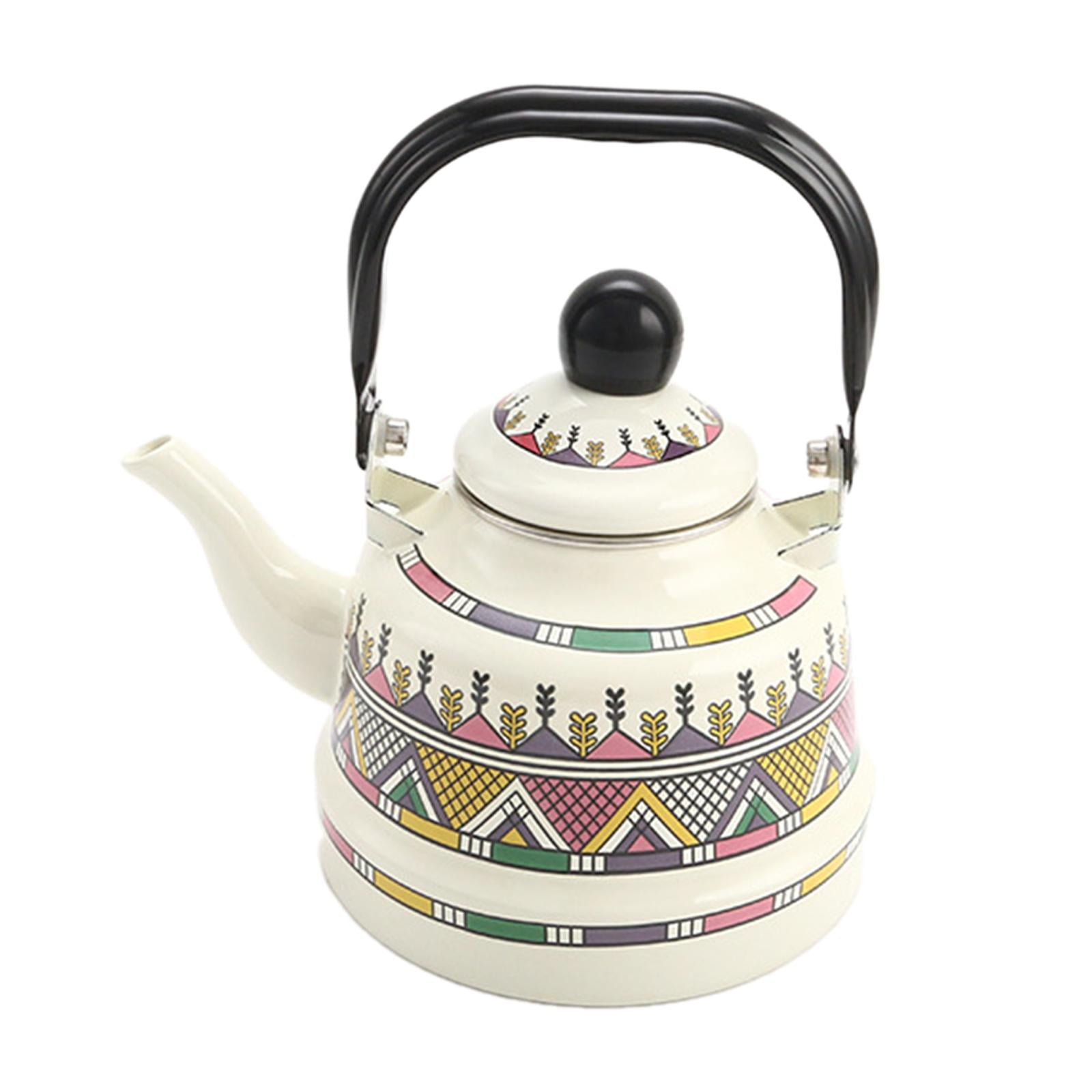 PETSOLA Enamel Kettle Tea Pot Enamelware Easy to to Fill 1.7L Boiling ...