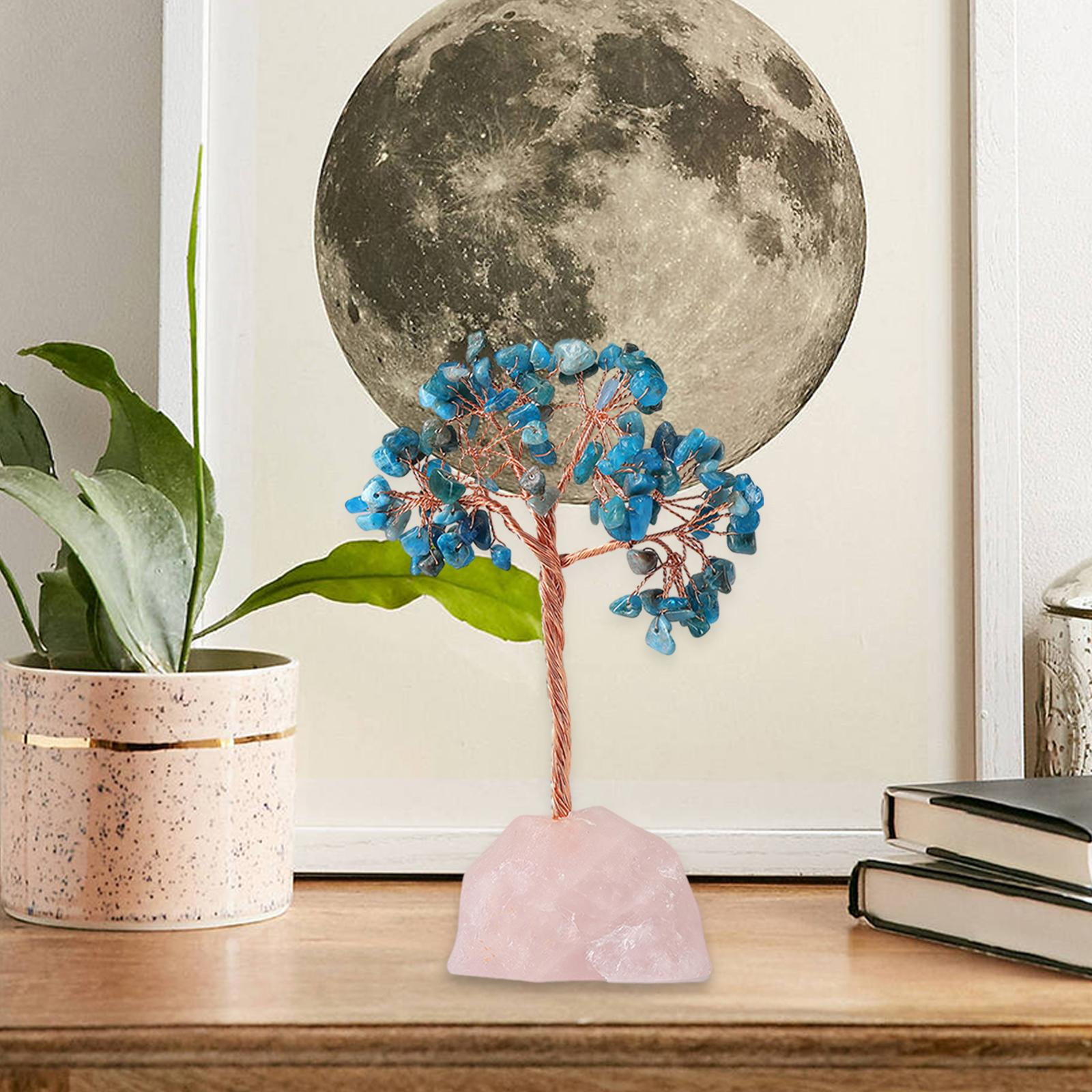 PETSOLA Fortune Trees Statue Bonsai Money Tree Office Mini Bookshelf ...