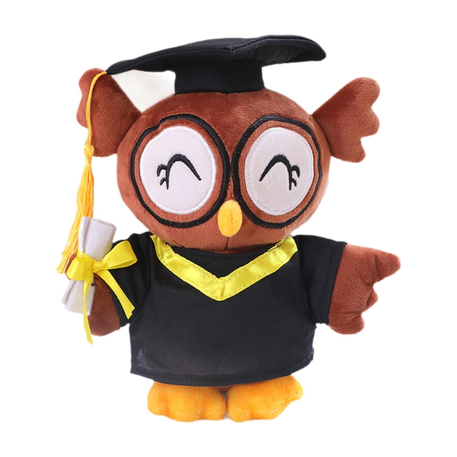 PETSOLA Graduation Owl Bear Gift,Stuffed Bear Plush Toy with Mini Gown ...