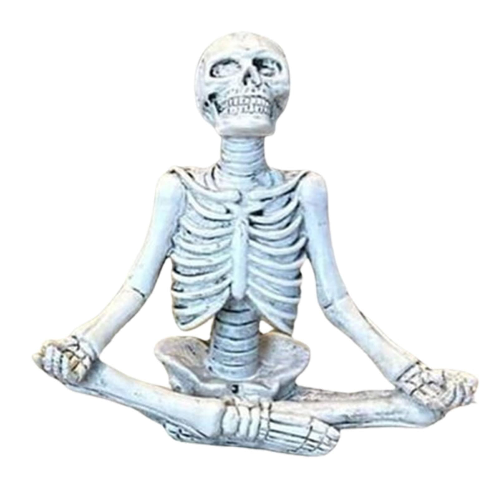 PETSOLA Halloween Skeleton Statue ,Yoga Skeleton Figurine ,Table ...