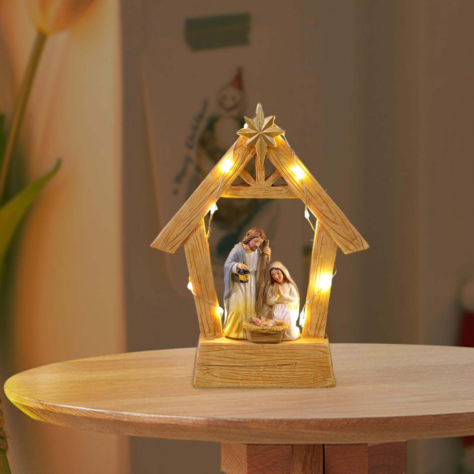 PETSOLA Jesus Birth Scene Christmas Nativity Scene Statue Decorative ...