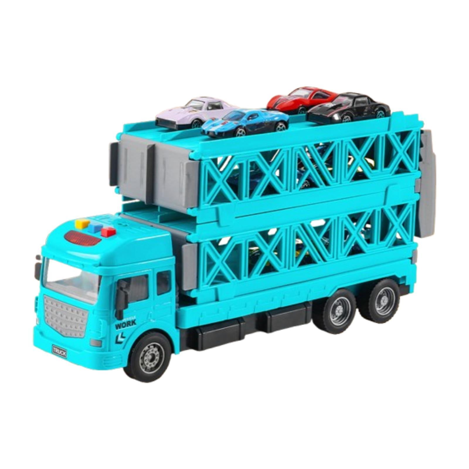 PETSOLA Kids Cool Folding Truck Toy,Transport Carrier Truck Toy Set ...