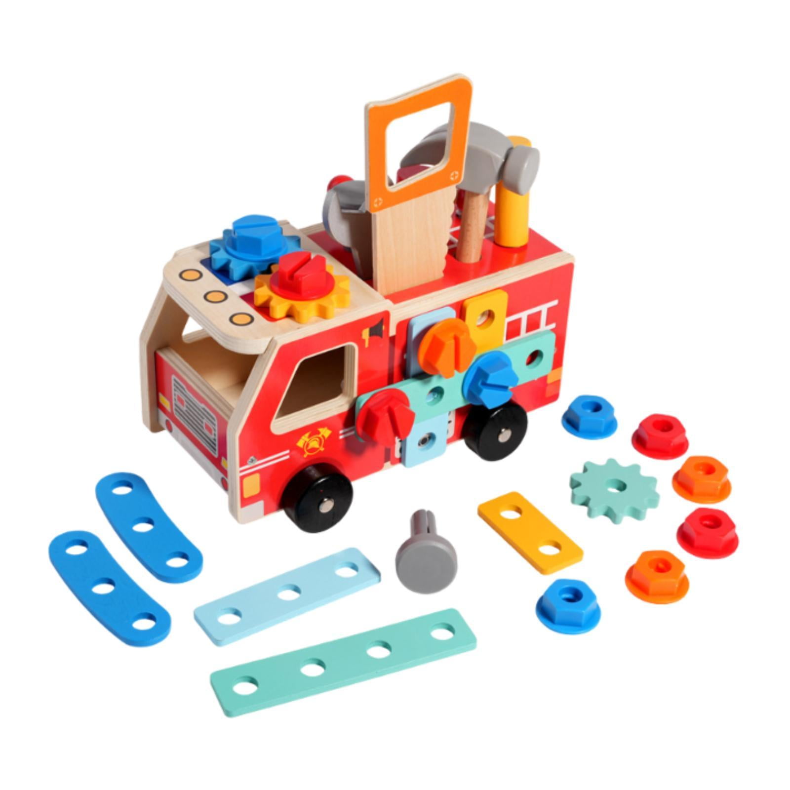 PETSOLA Kids Wooden Truck Tool Set, Developmental Construction Toys ...