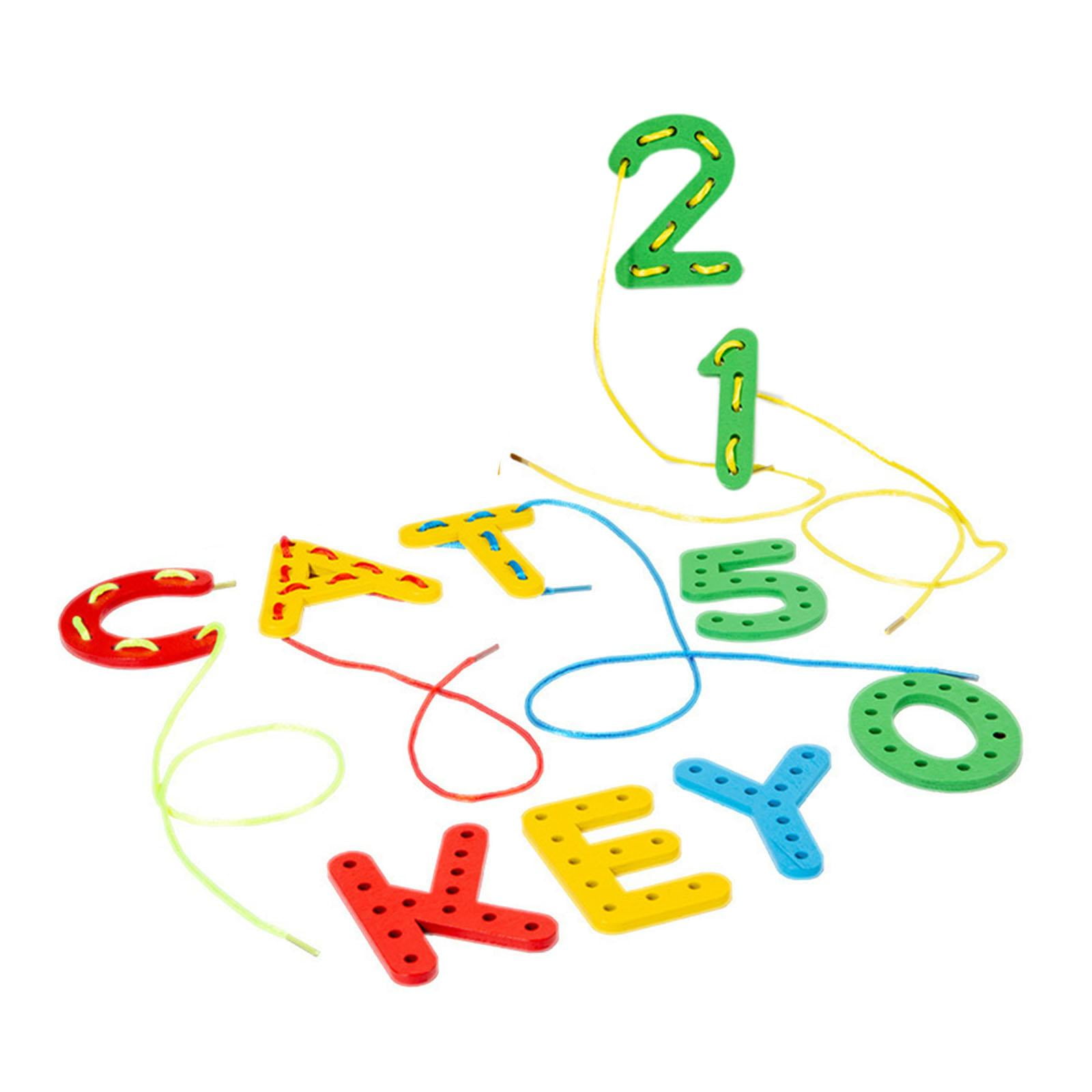 PETSOLA Lacing Letter Toy Alphabet Number Threading Game Educational ...