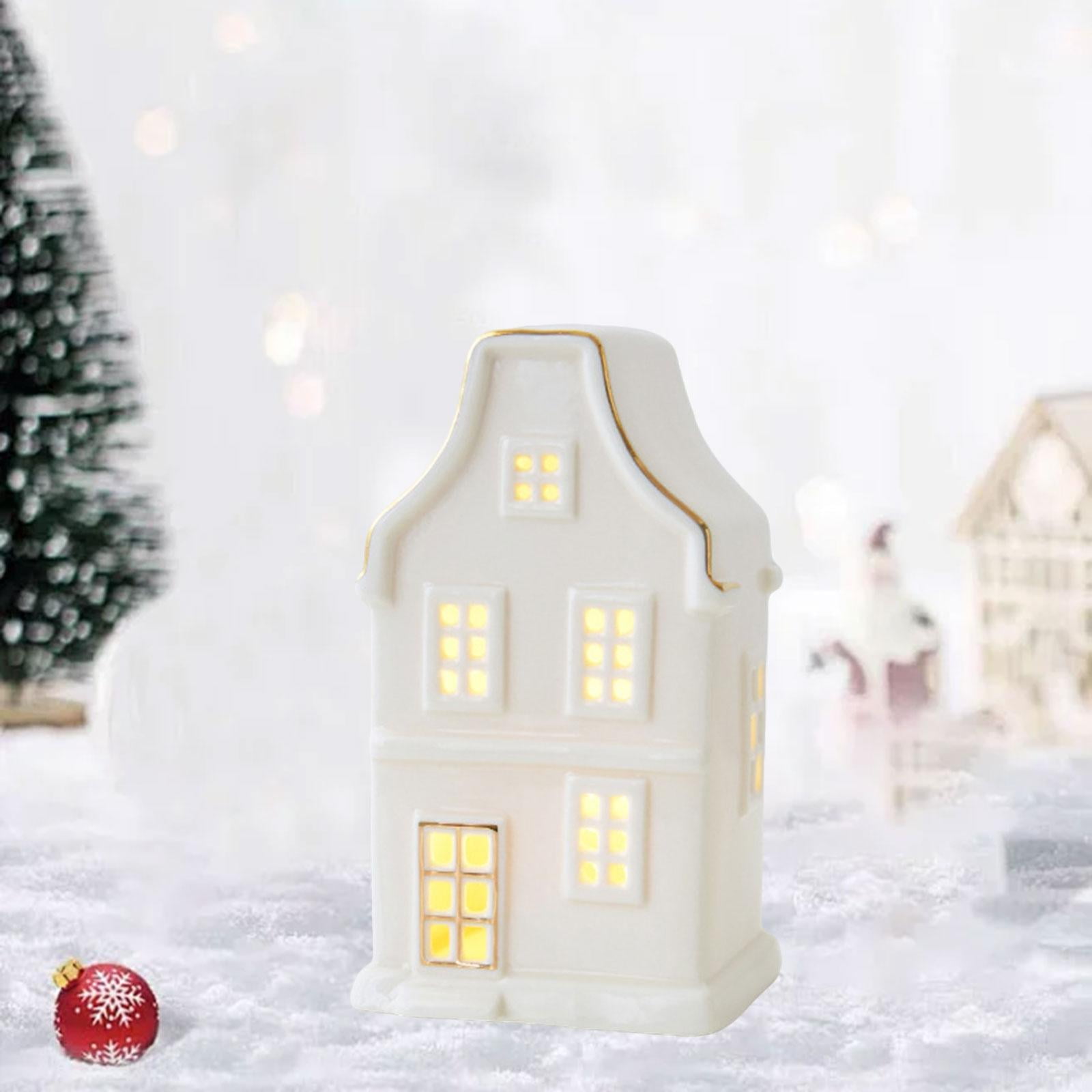 PETSOLA Light up House Decoration Building Figurine Miniature Landscape ...