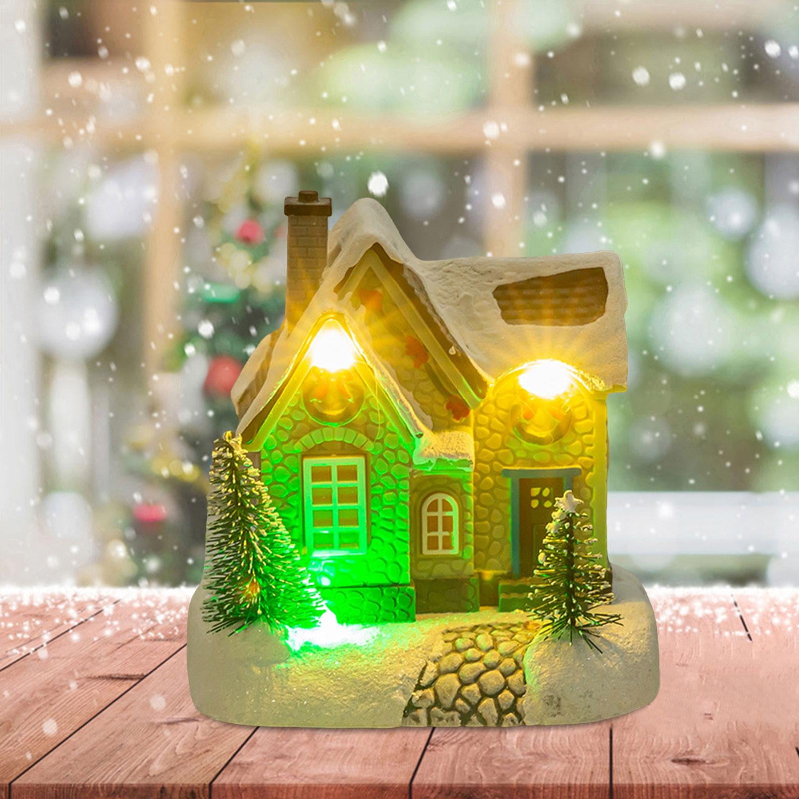PETSOLA Lighted up House Christmas Scene House Miniature Gift LED ...