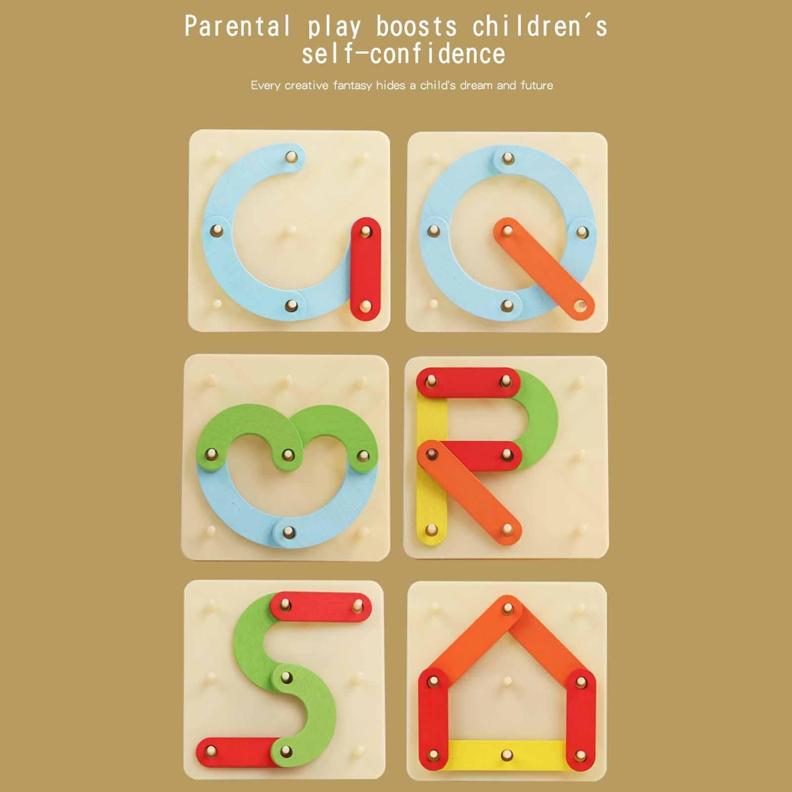 PETSOLA Manipulative Math Toy Letter Number Construction Geoboards Peg ...