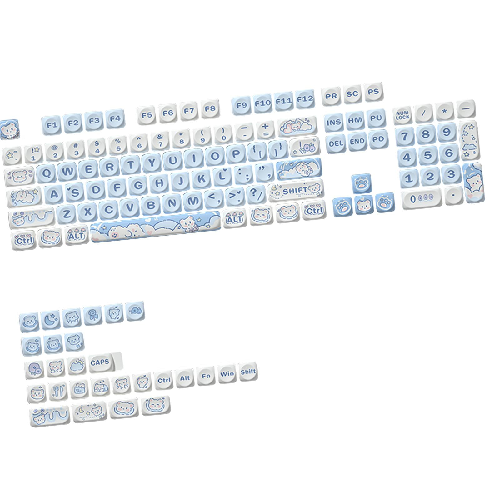 PETSOLA Mechanical Keyboard Keycaps English Keycap Set Clear Cute ...