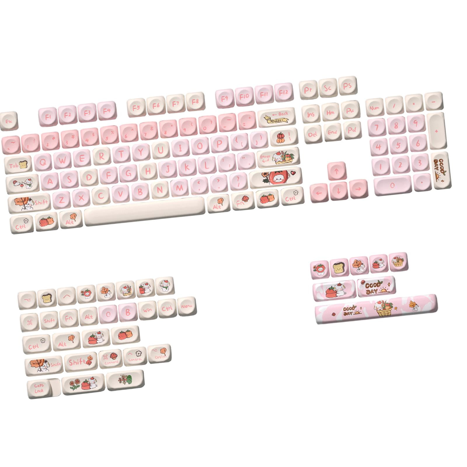 PETSOLA Mechanical Keyboard Keycaps English Keycap Set Clear Cute ...