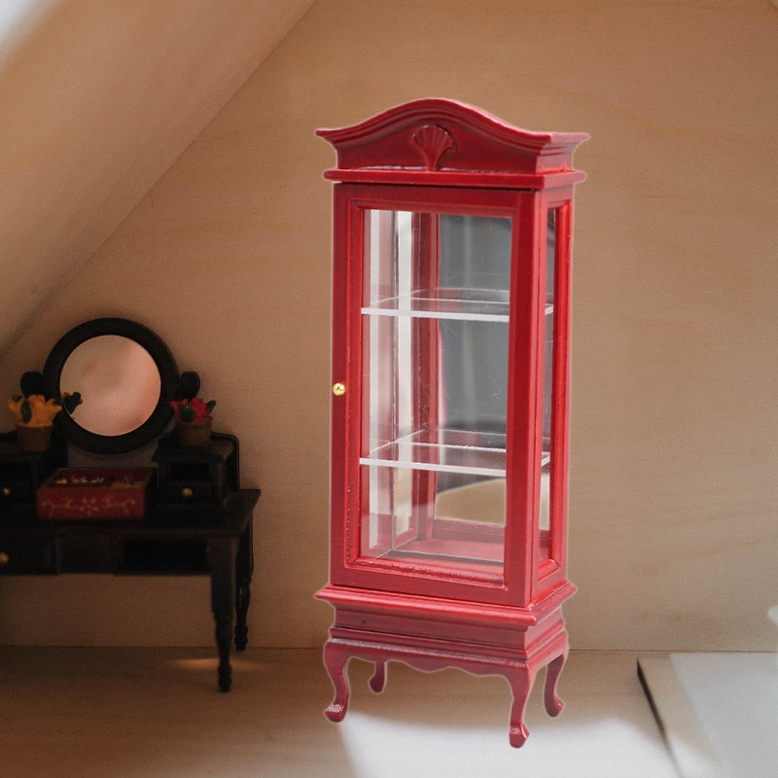 PETSOLA Miniature Bookcase Miniature Furniture Display Dollhouse ...