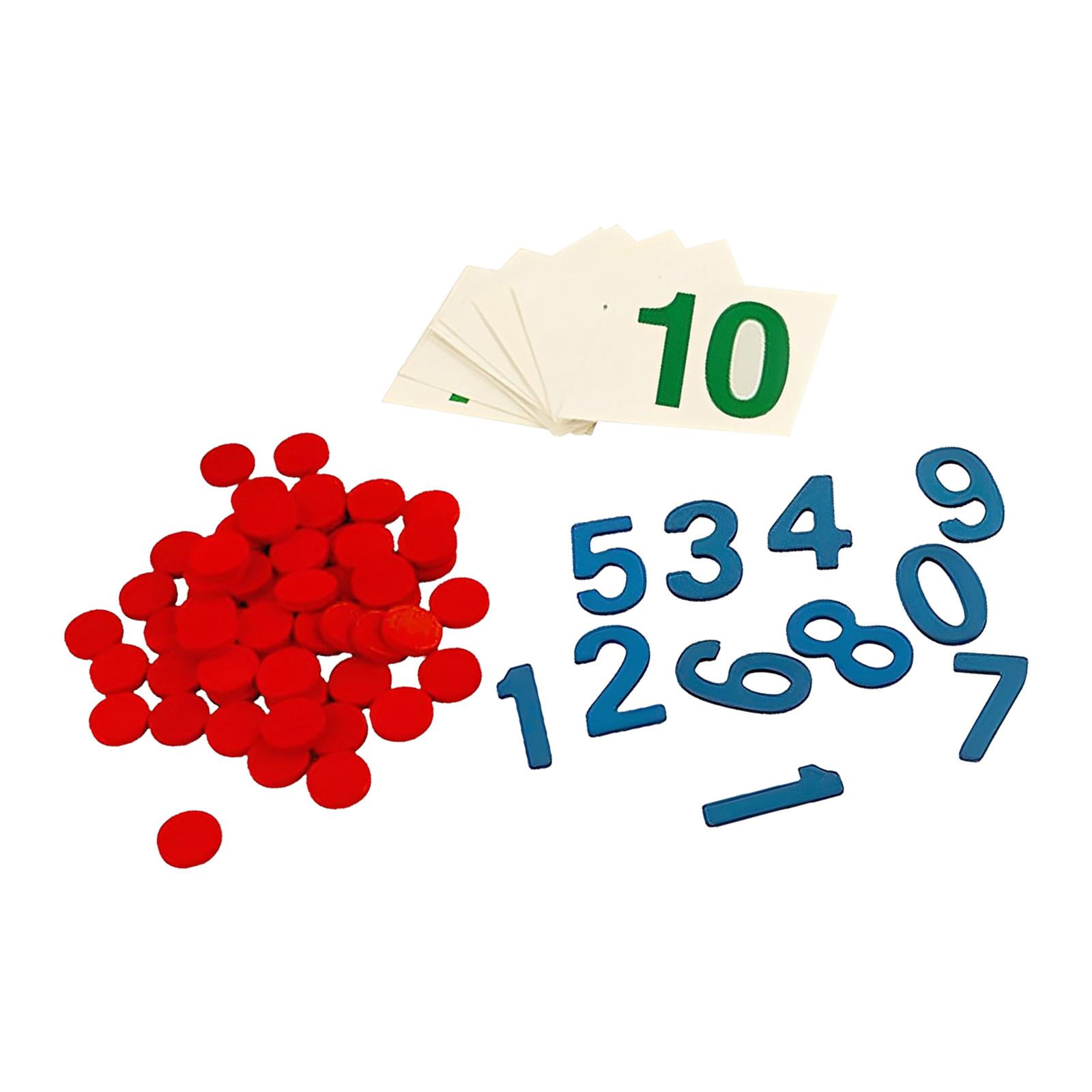PETSOLA Montessori Cards & Counters Number Counting Math Game ...