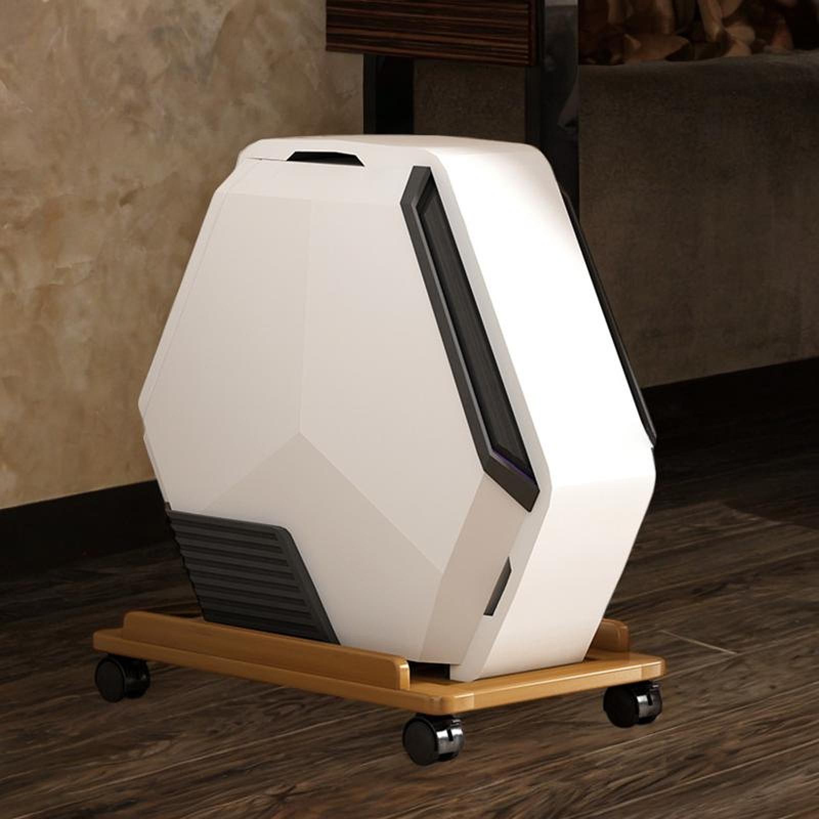 PETSOLA Movable Computer Host Bracket Utility Wood Holder for Office ...