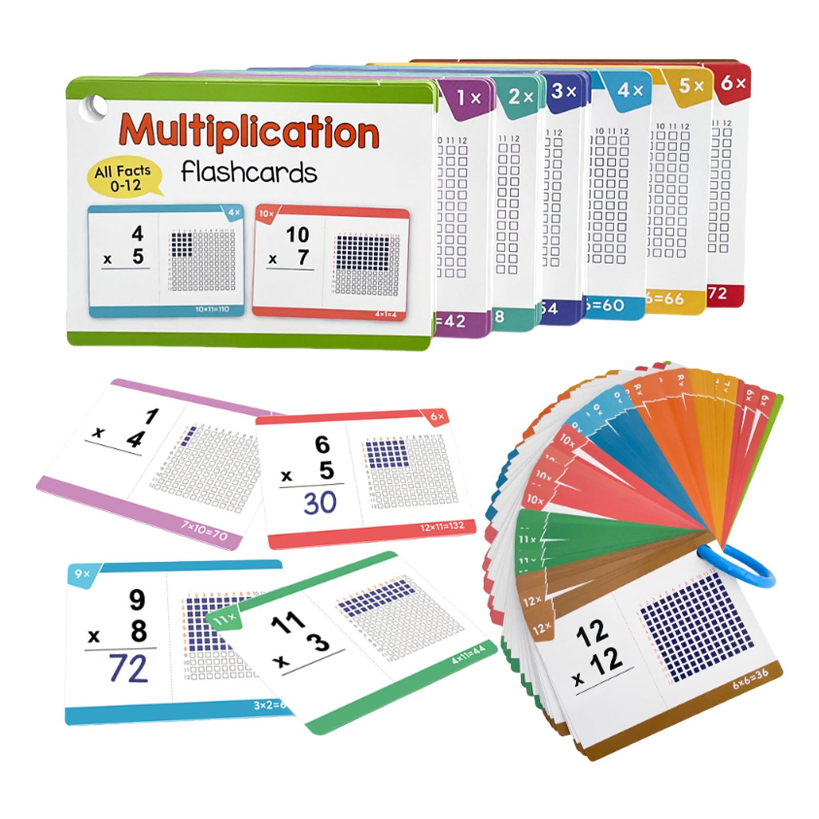 PETSOLA Multiplication Flash Cards 0-12 Educational Math Cards Reusable ...