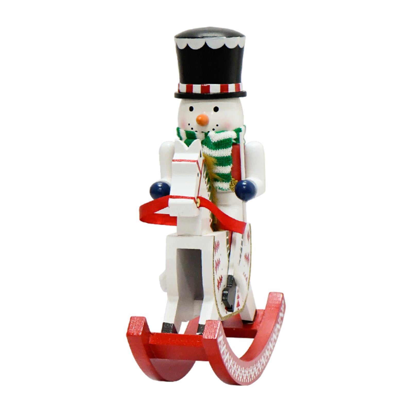 PETSOLA Nutcrackers Rocking Horse 30cm Nutcracker for Table Scene ...