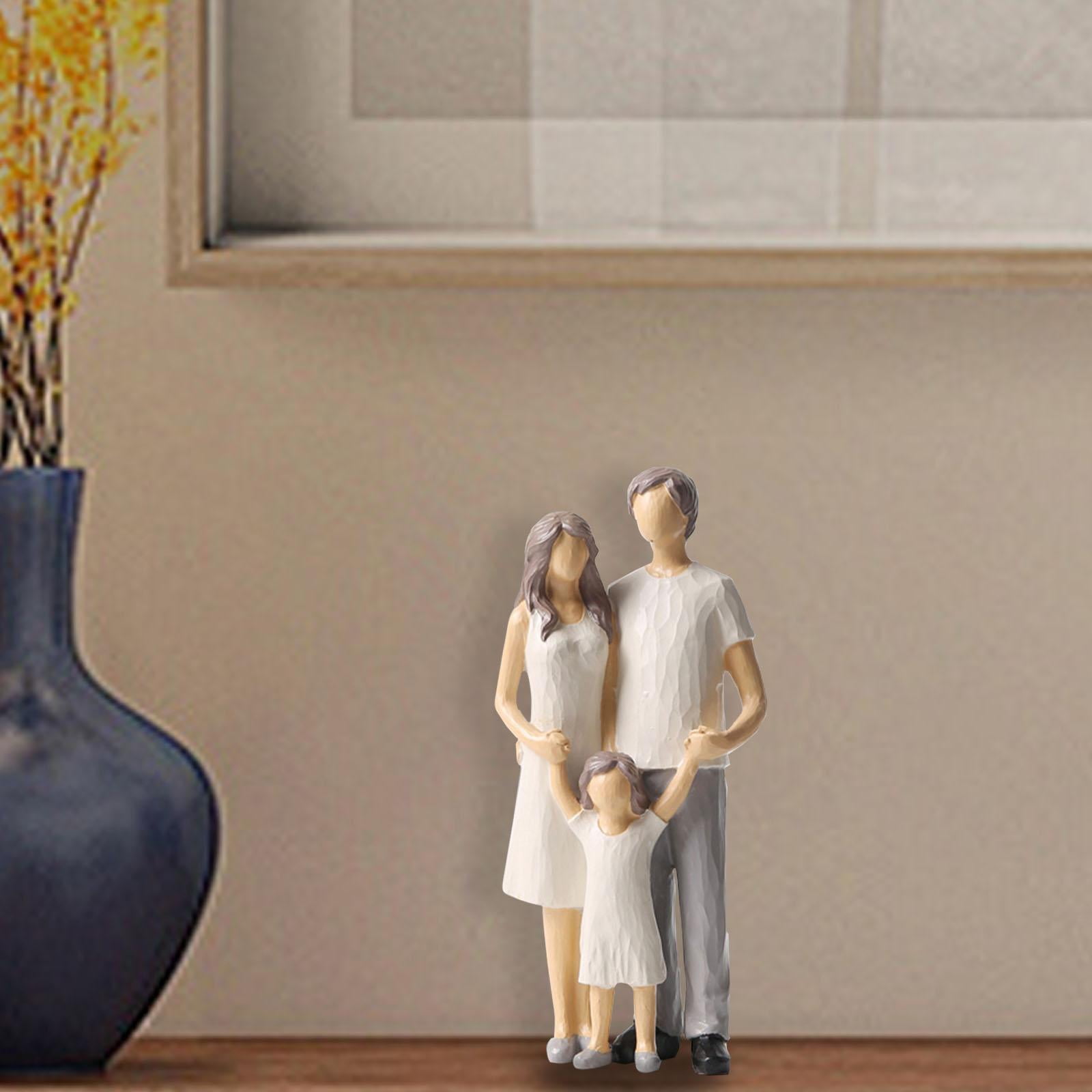 PETSOLA Resin Family Figurine Sculpture A Family of 3 Figurines ...