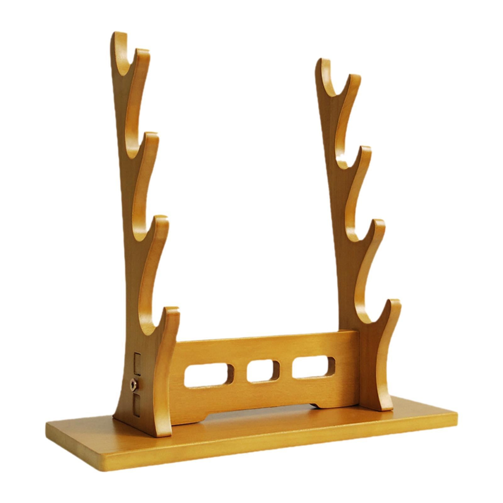 PETSOLA Stand Display Tanto Holder Decoration Wood Horizontal Medieval ...
