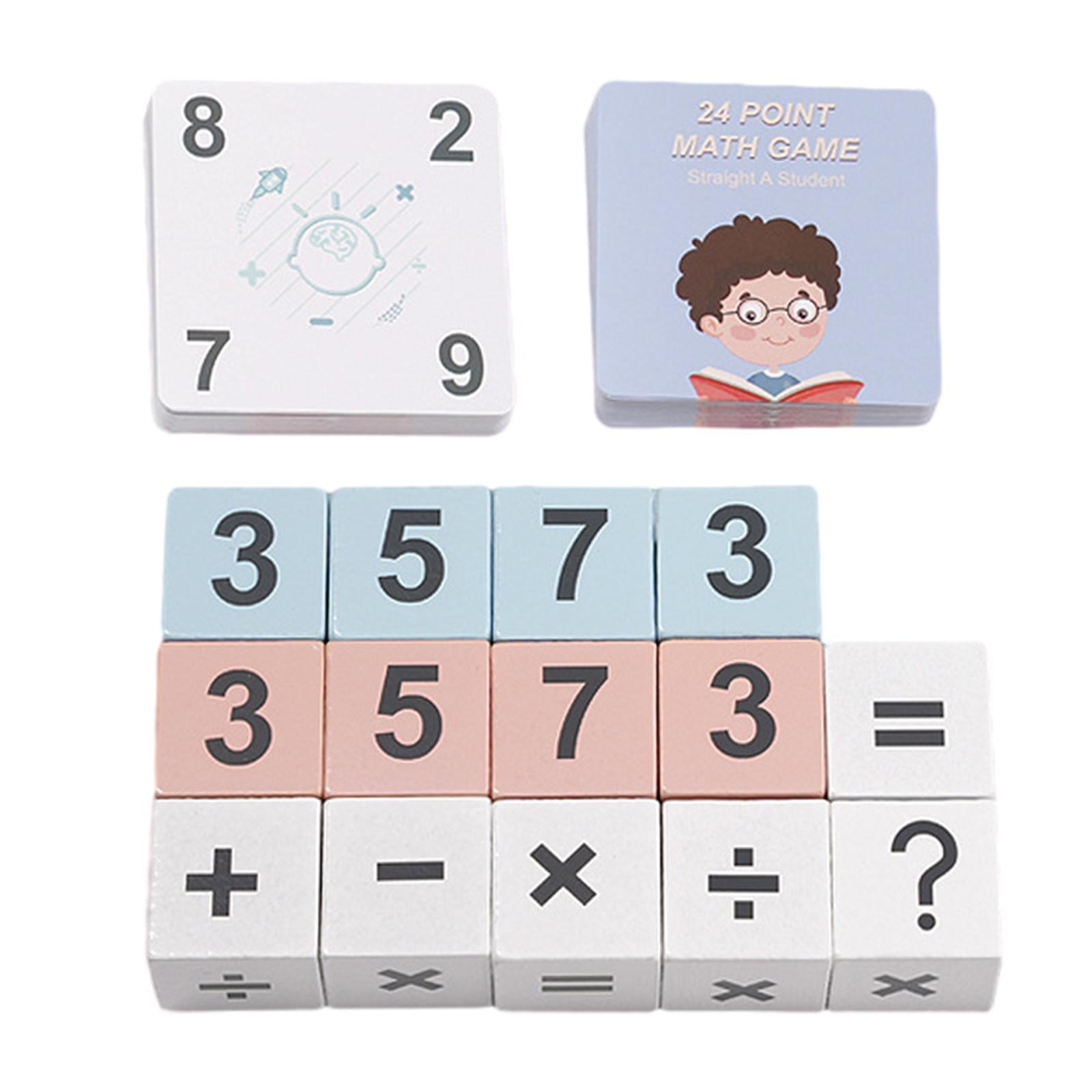 PETSOLA Wooden Arithmetic Cube Number Toy Interactive Toy Arithmetic ...