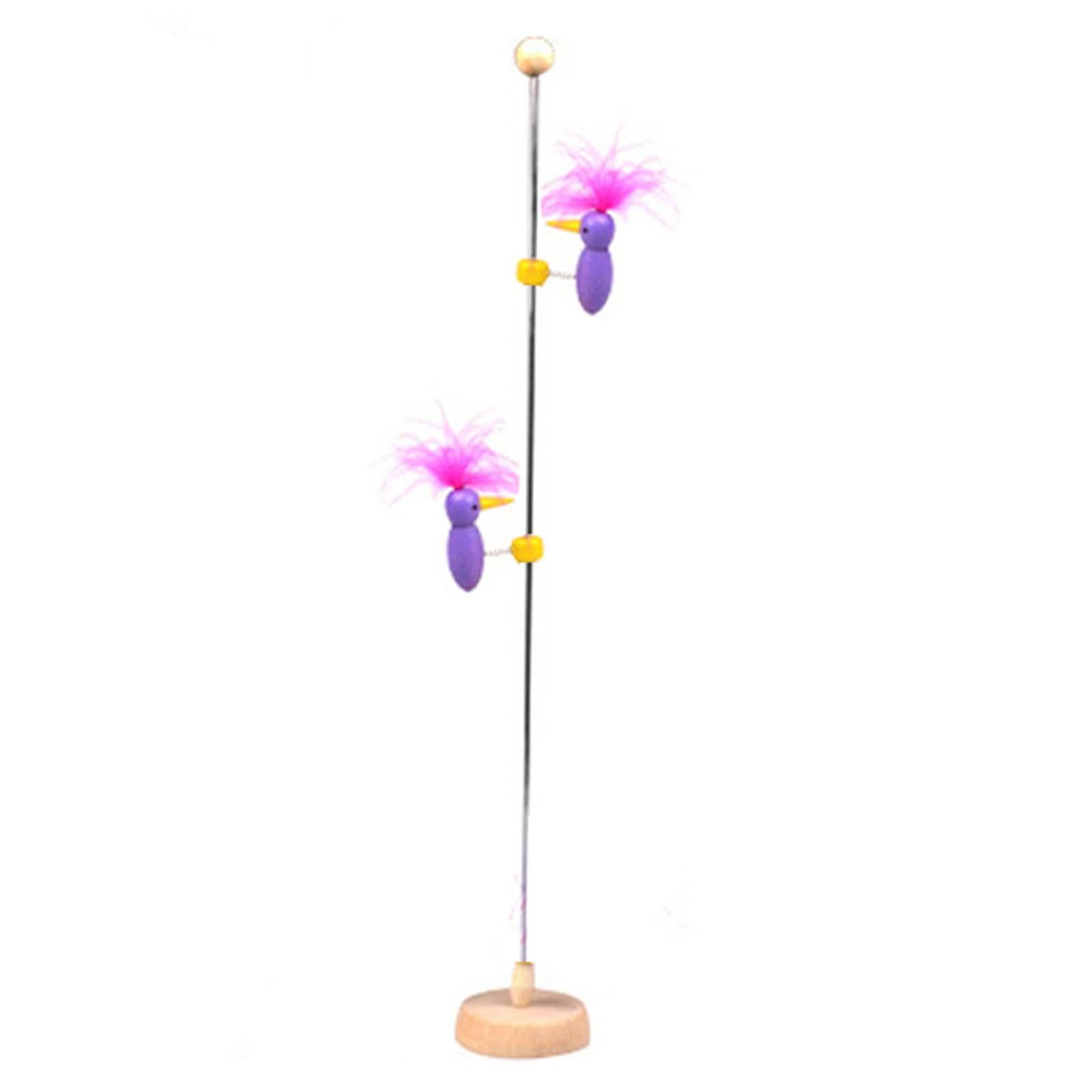PETSOLA Wooden Bird Pole Toy, Spring Birds, Useful Practical Birds Pole ...