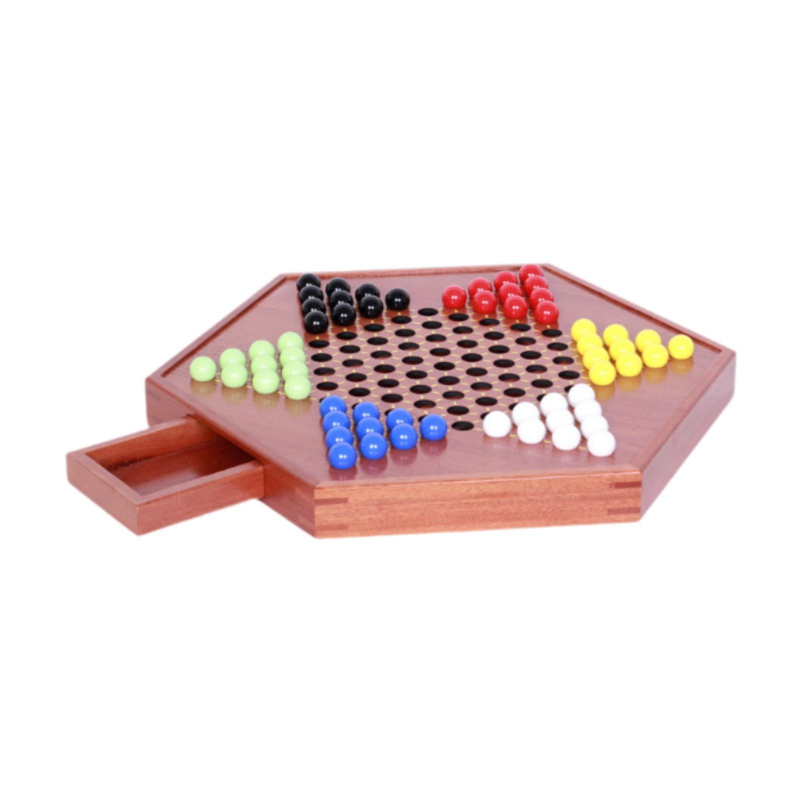 PETSOLA Wooden Chinese Checkers with 60 Marbles Strategy Game for ...