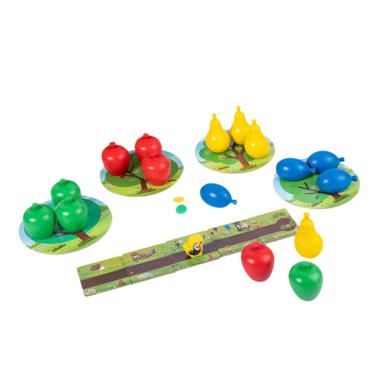 PETSOLA Wooden Fruit Board Game Fine Motor Skills Toy Interactive Color ...