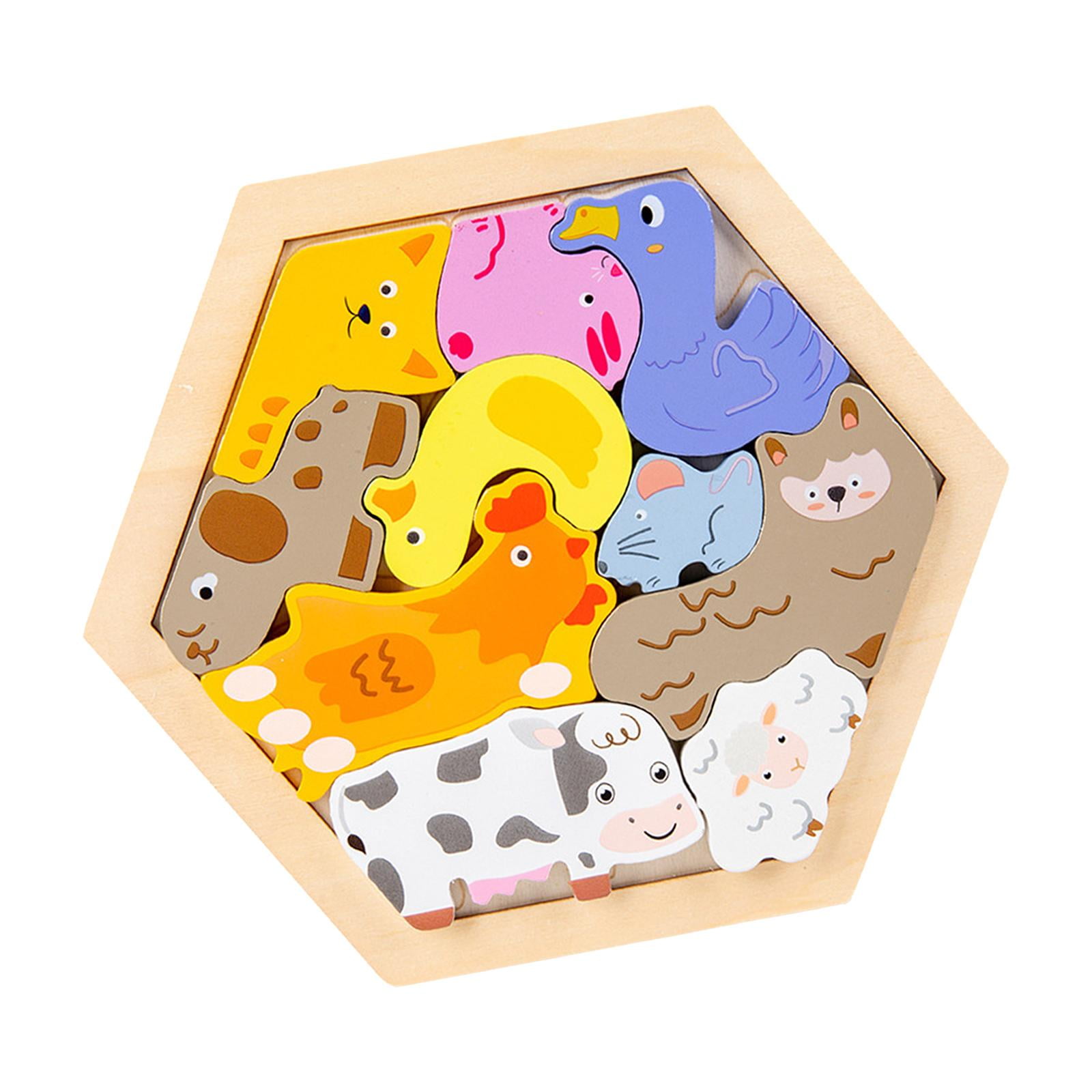 PETSOLA Wooden Jigsaw Puzzles .Wooden Block Learning Toys .Infant ...