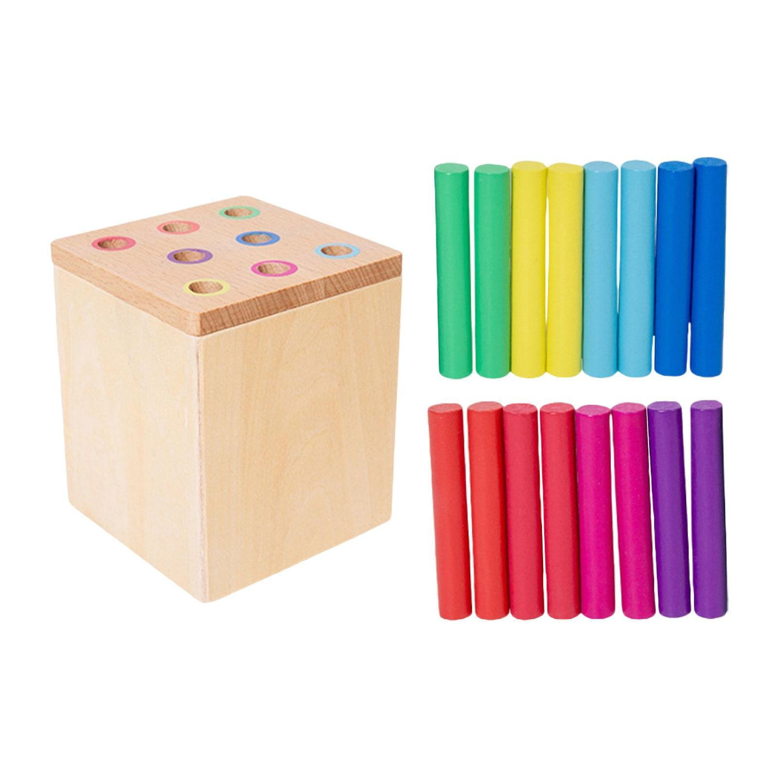 PETSOLA Wooden Learning Color Shape Sorting Toy Busy Board ...