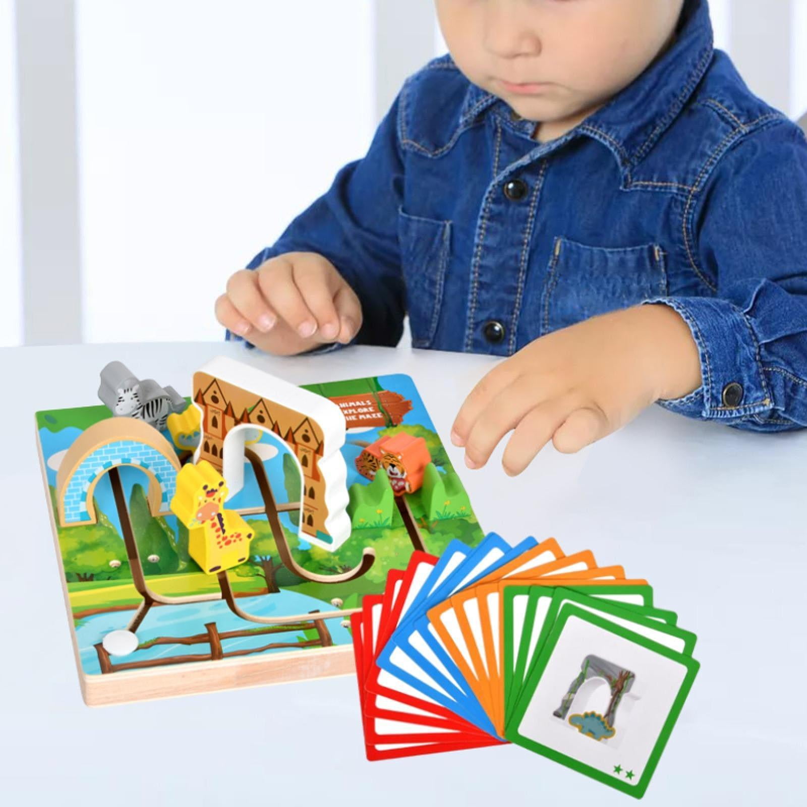 PETSOLA Wooden Maze Toy Maze Board Early Learning Development Maze ...