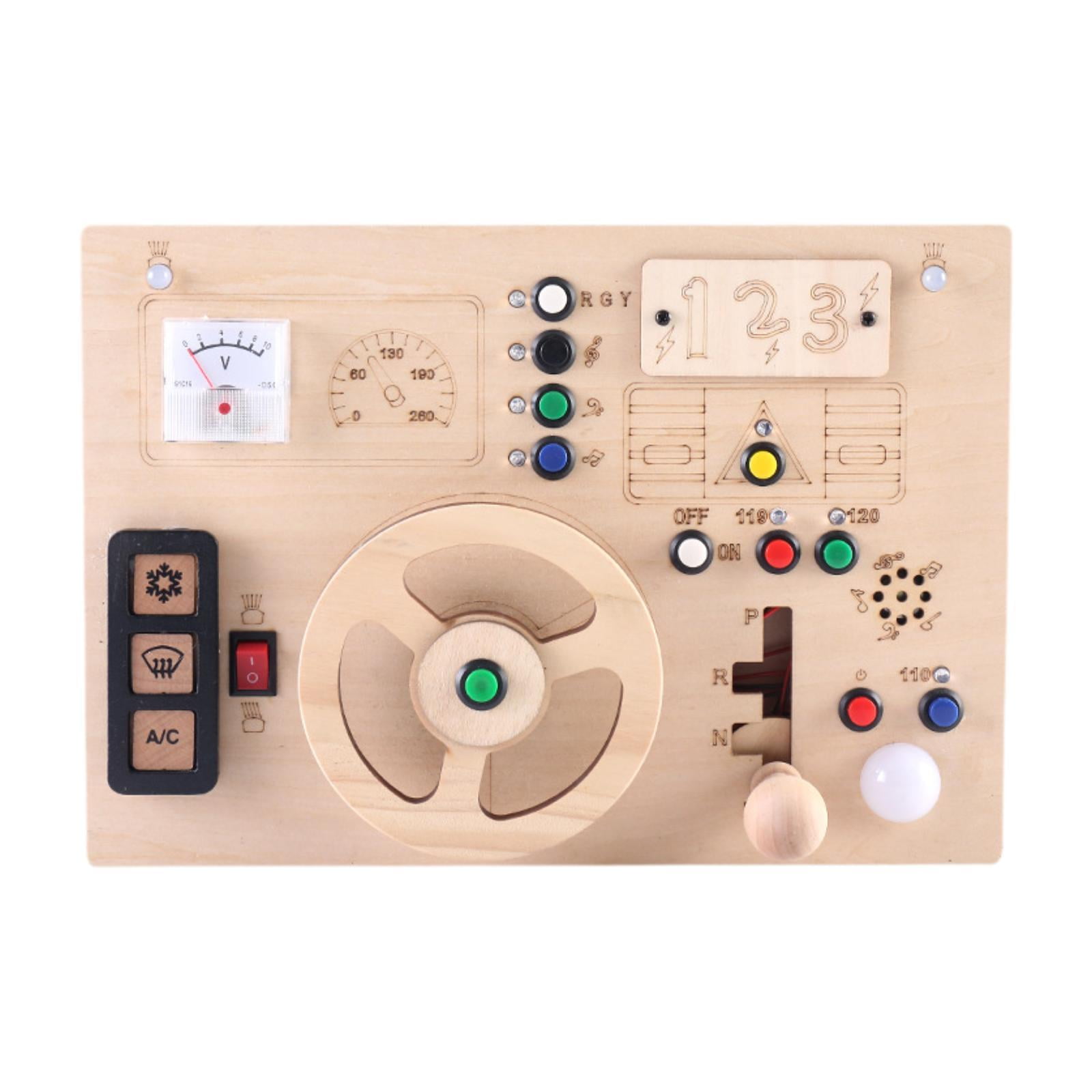 PETSOLA Wooden Sensory Board Button Switch Control Panel for Children ...