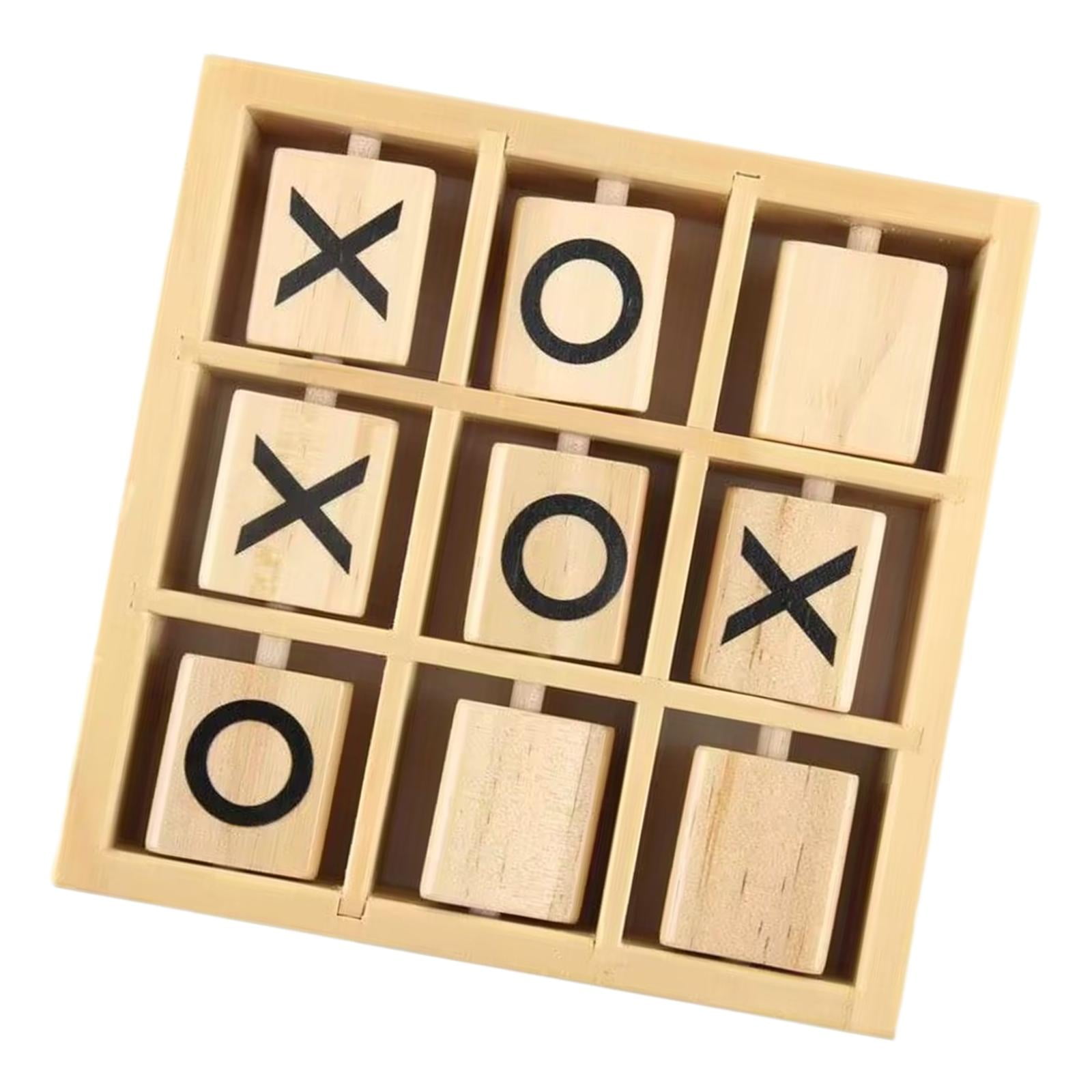 PETSOLA Wooden Tic TAC Toe Game Noughts and Crosses XO Chess Board Game ...