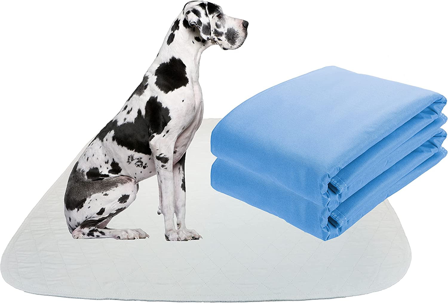 PETSWORLD Quilted Reusable Pee Pads, Pack - of 4 Large Pads, 30" x 34 ...