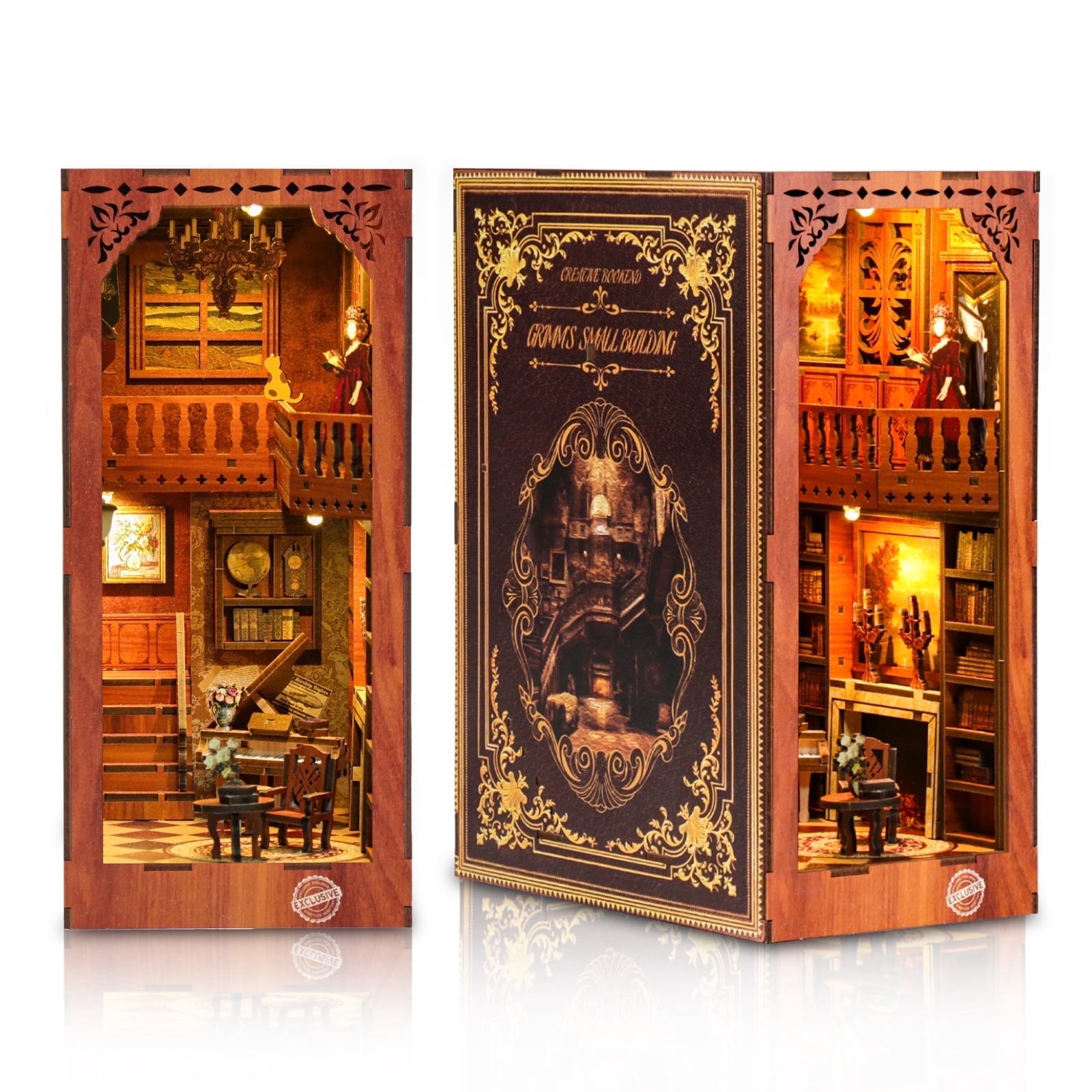 PETTEENMATE Book Nook Kit , 3D Wooden Puzzles for Adults,Miniature ...