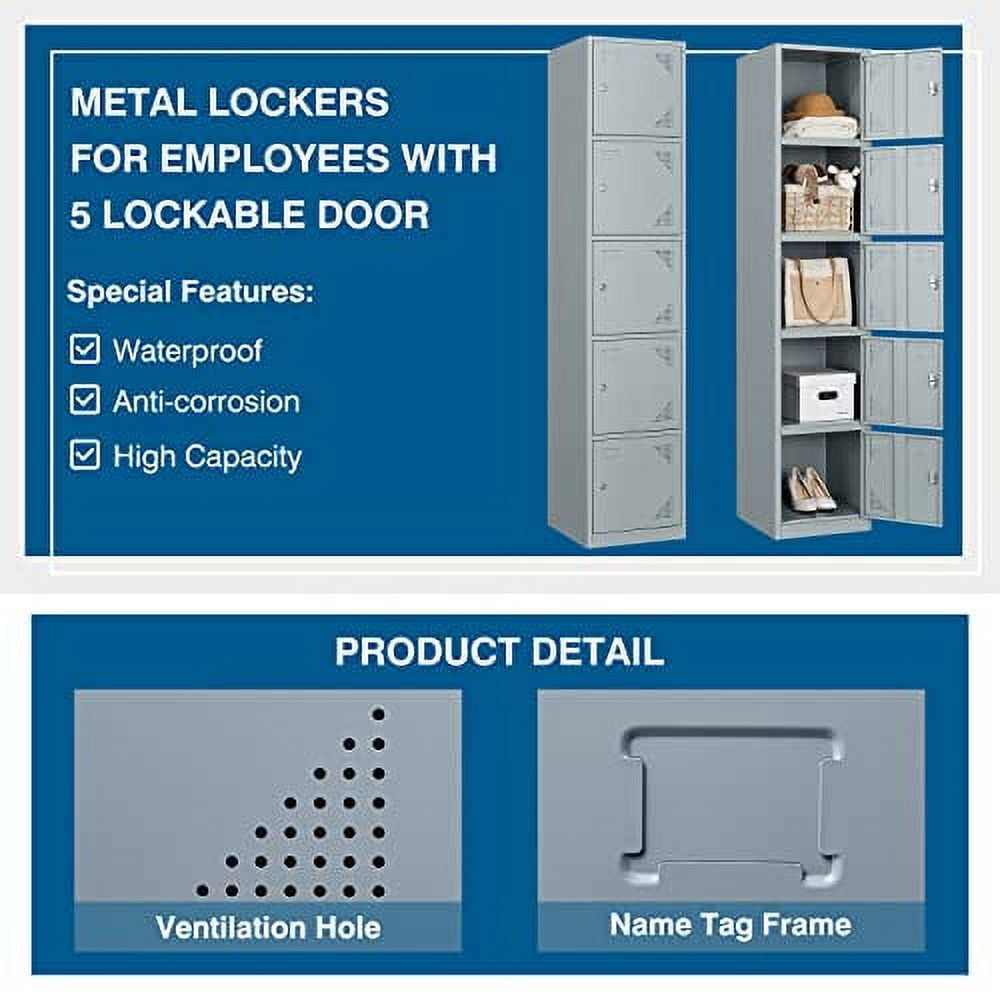 PEUKC Metal Storage Locker, 71" Tall Locker Storage Cabinet for ...