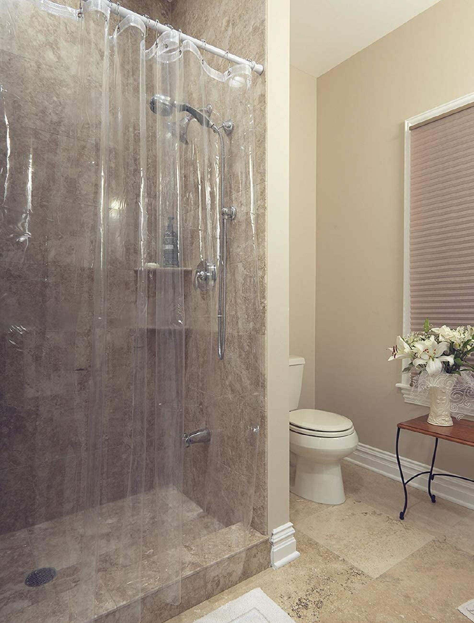 PEVA Antimicrobial PVC Shower Curtain Liner, Size:72”x72”, Color: Clear ...