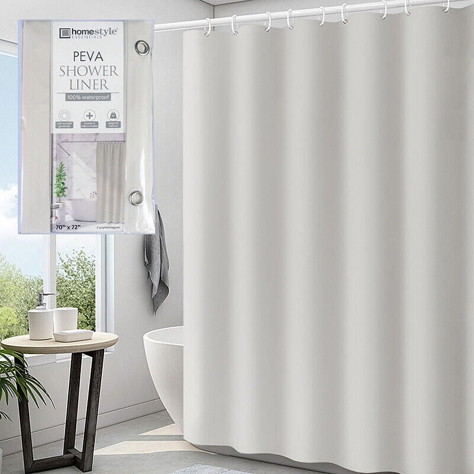 PEVA Shower Curtain Liner 100% Waterproof and Mildew Proof Odorless 70* ...
