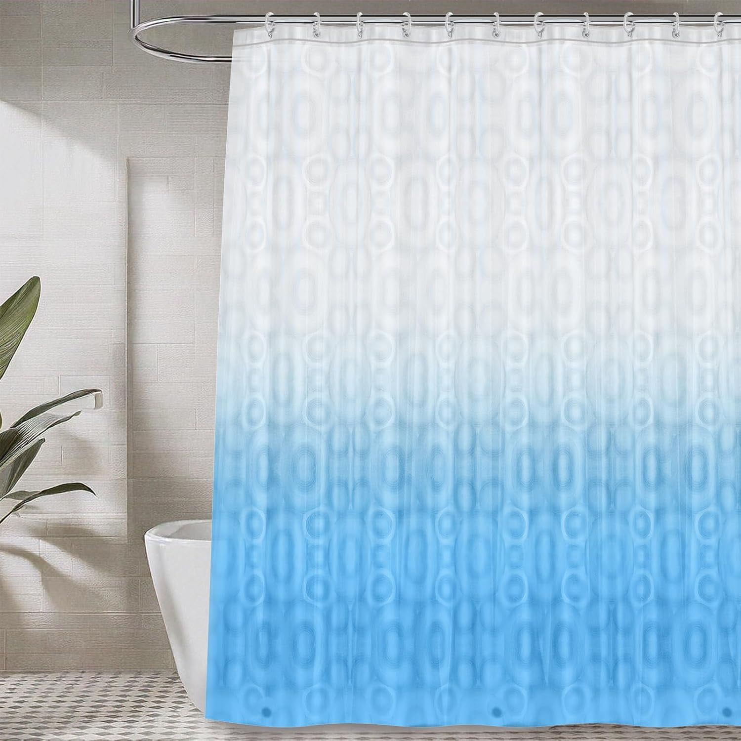 PEVA Shower Curtain Liner with 12 Plastic Rings - 8G Waterproof Shower ...