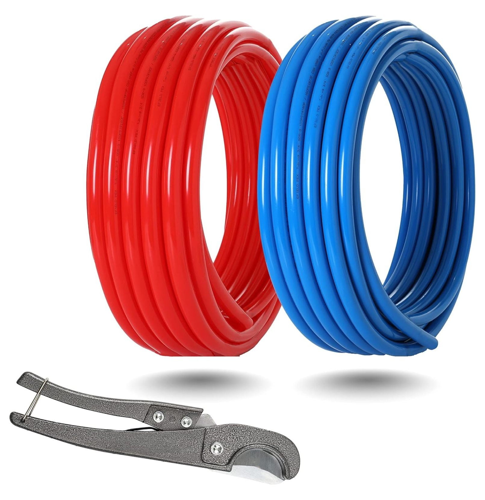 PEX-B Pipe,1/2 Inch 2 Rolls Blue & Red Each 100 Feet (200 ft) Length ...