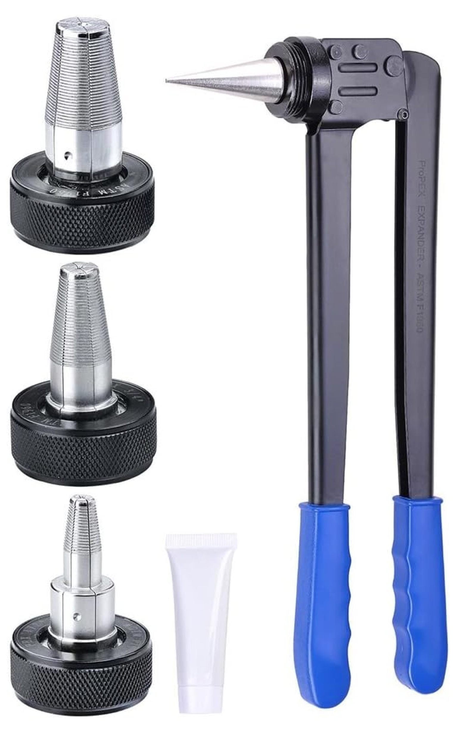 PEX Expansion Tool Kit Tube Expander with 1/2", 3/4”, 1” Expander Heads ...