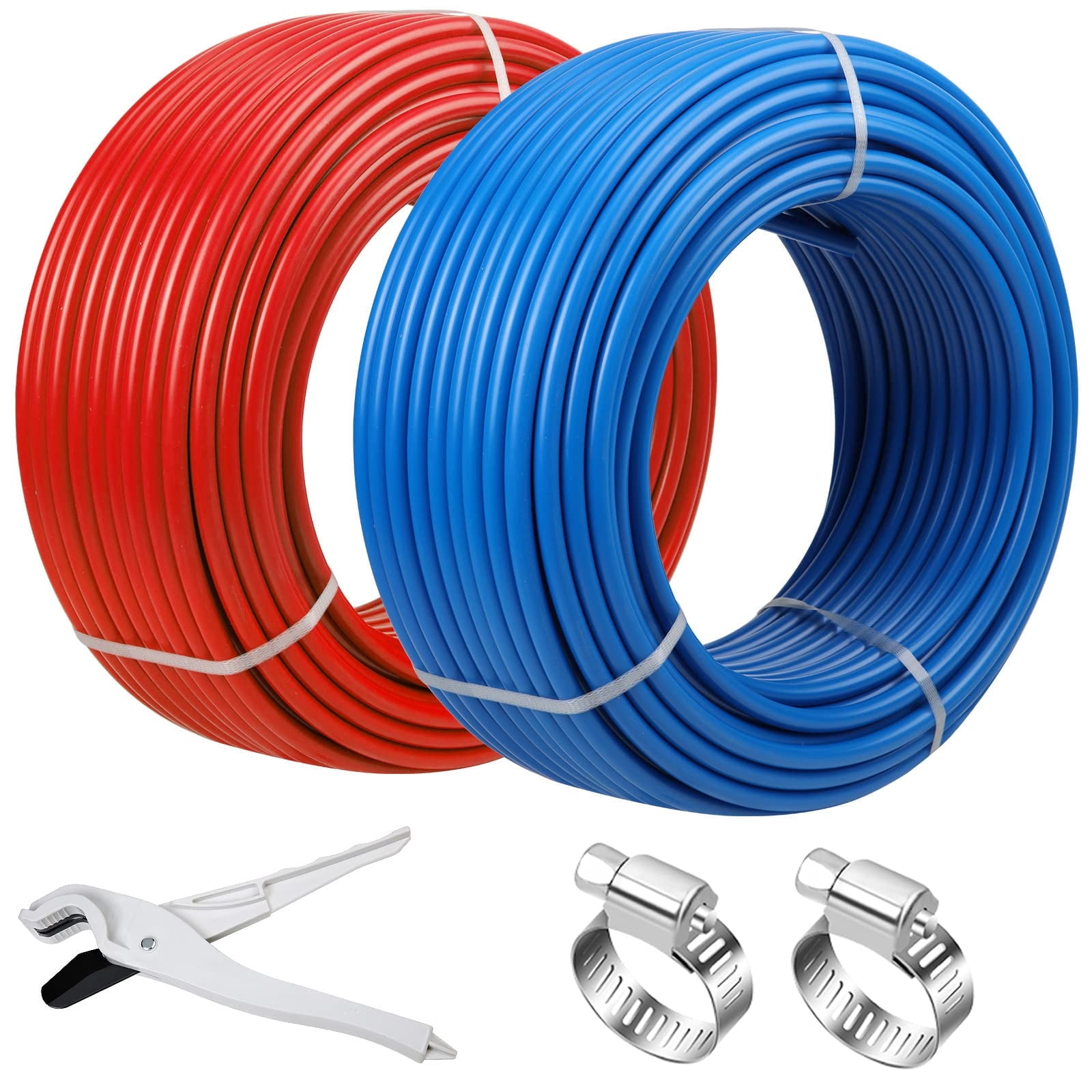 PEX Pipe 1/2 Inch 100ft 2 Rolls PEX Tubing EVOH Pex-B Pipe Non Oxygen ...