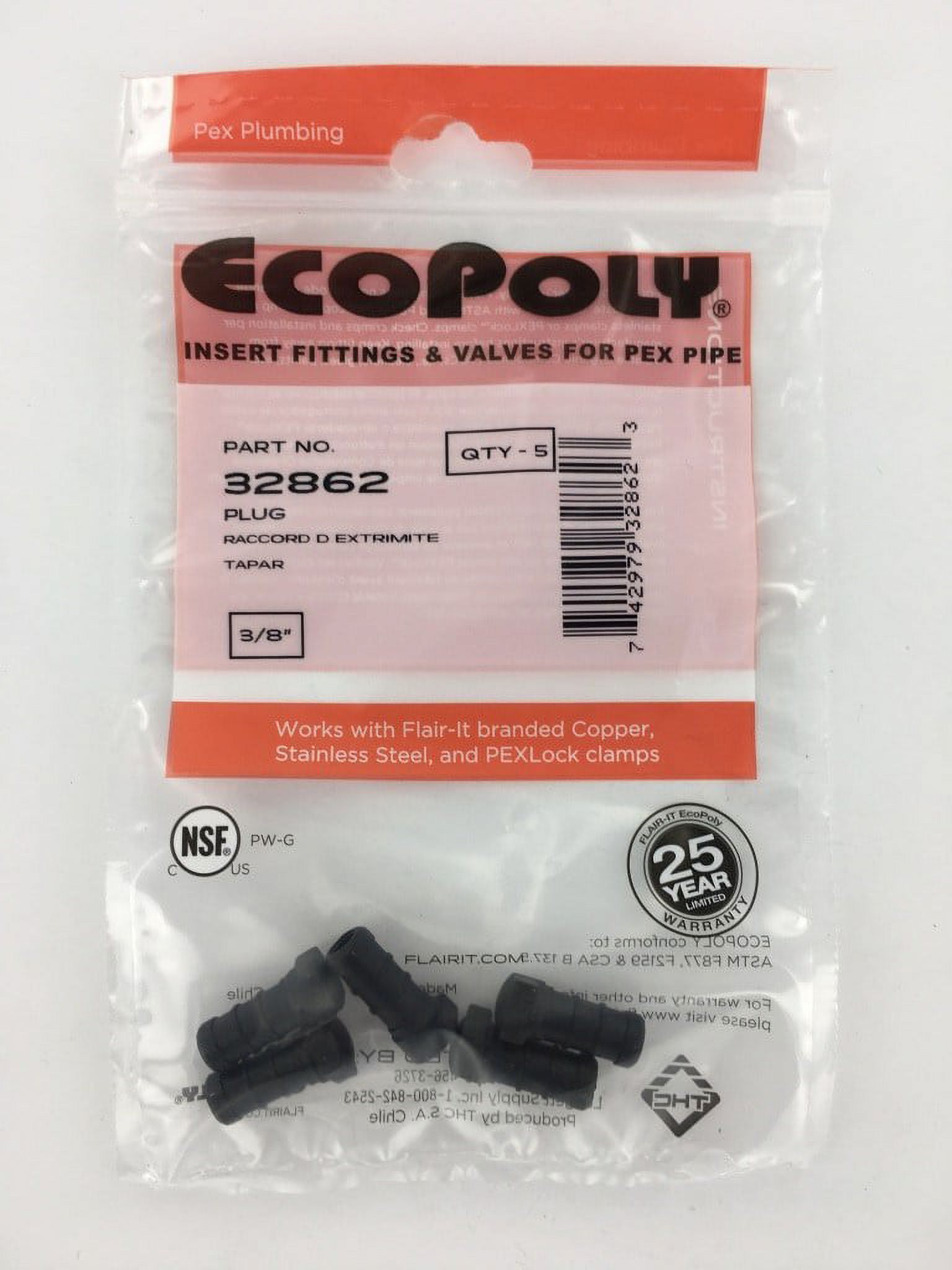 PEX Plug 3/8" 5-Pack - Walmart.com
