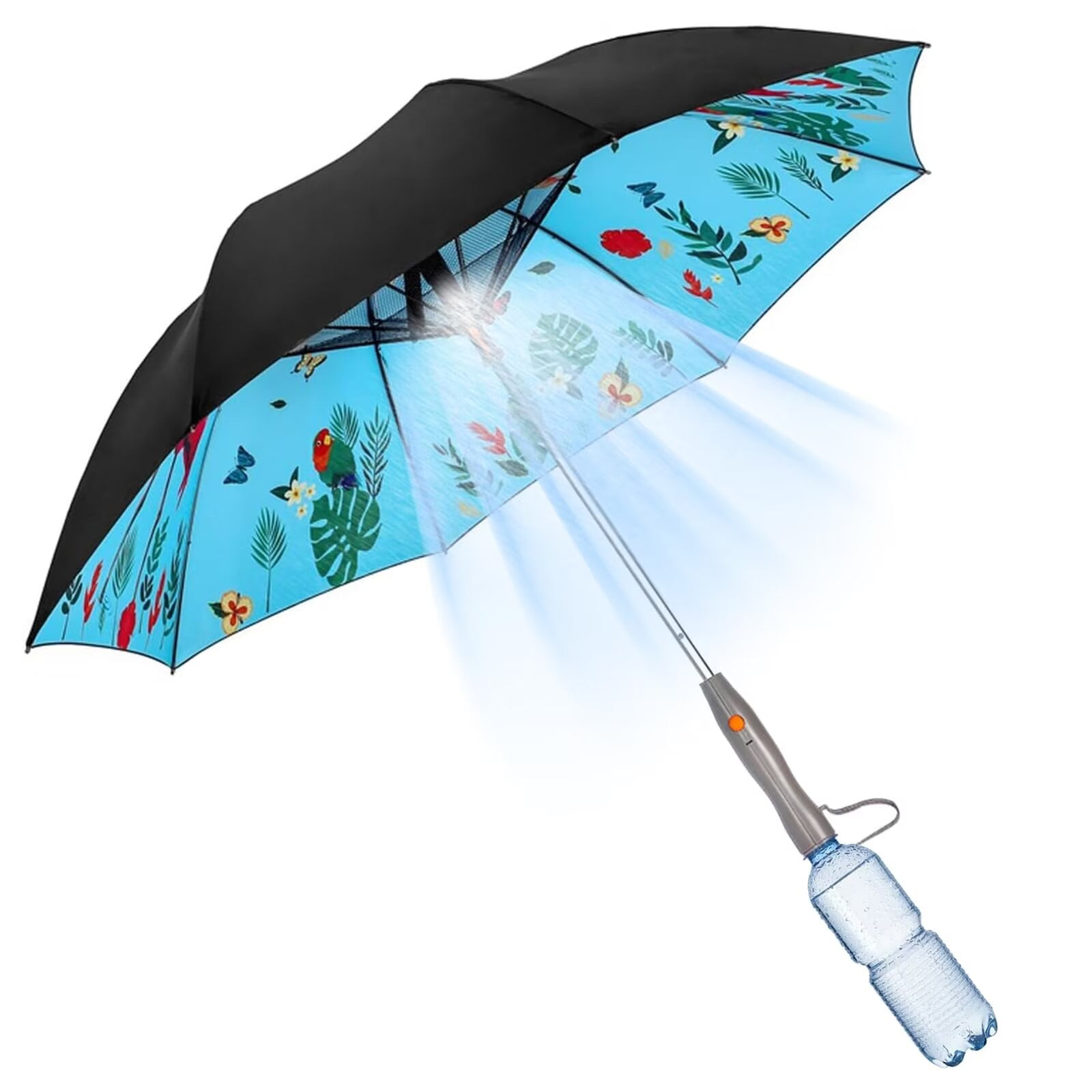 PEXIOAN 3 in 1 Umbrella with Fan,Portable Misting Fan Umbrella With Uv ...