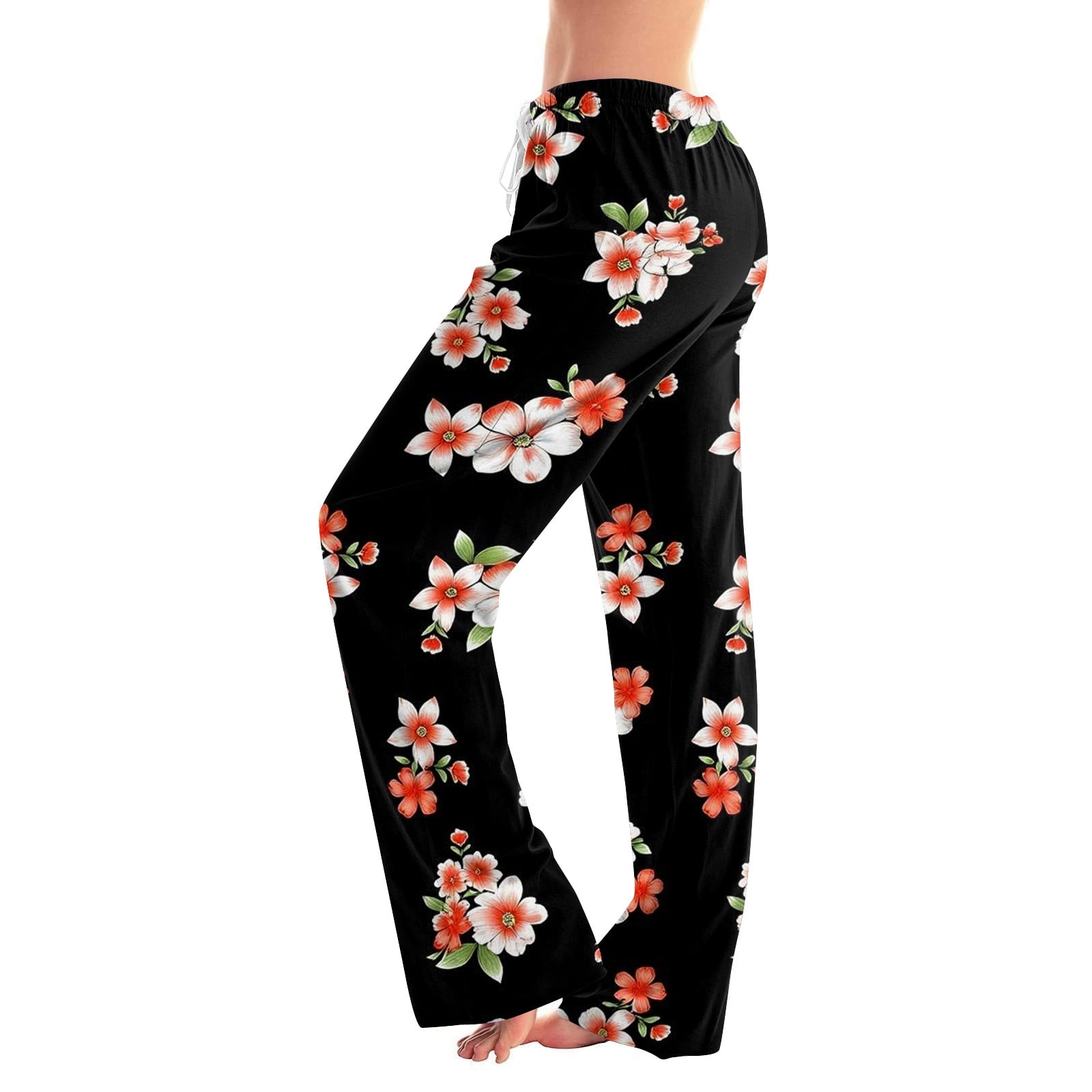 PEXLYCLU Flower Pajama Pants, Flower Pajamas, Flower Pjs, Flower Pants ...