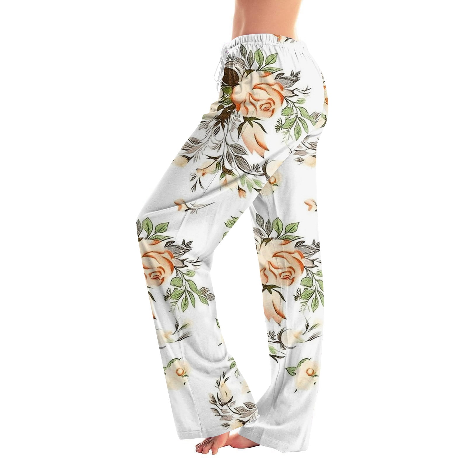 PEXLYCLU Flower Pajamas, Flower Pjs, Flower Pants, Flower Sleepwear ...