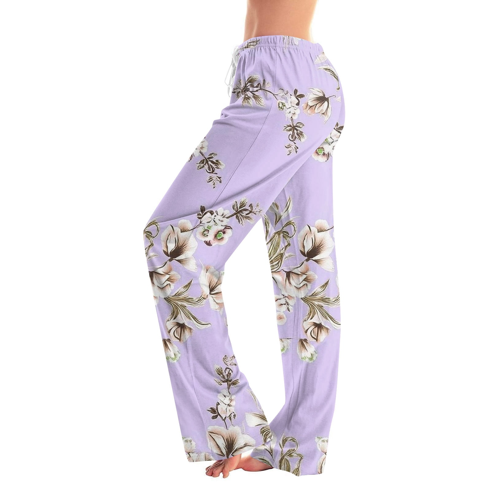 PEXLYCLU Flower Pjs, Flower Pajamas, Flower Pants, Flower Sleepwear ...